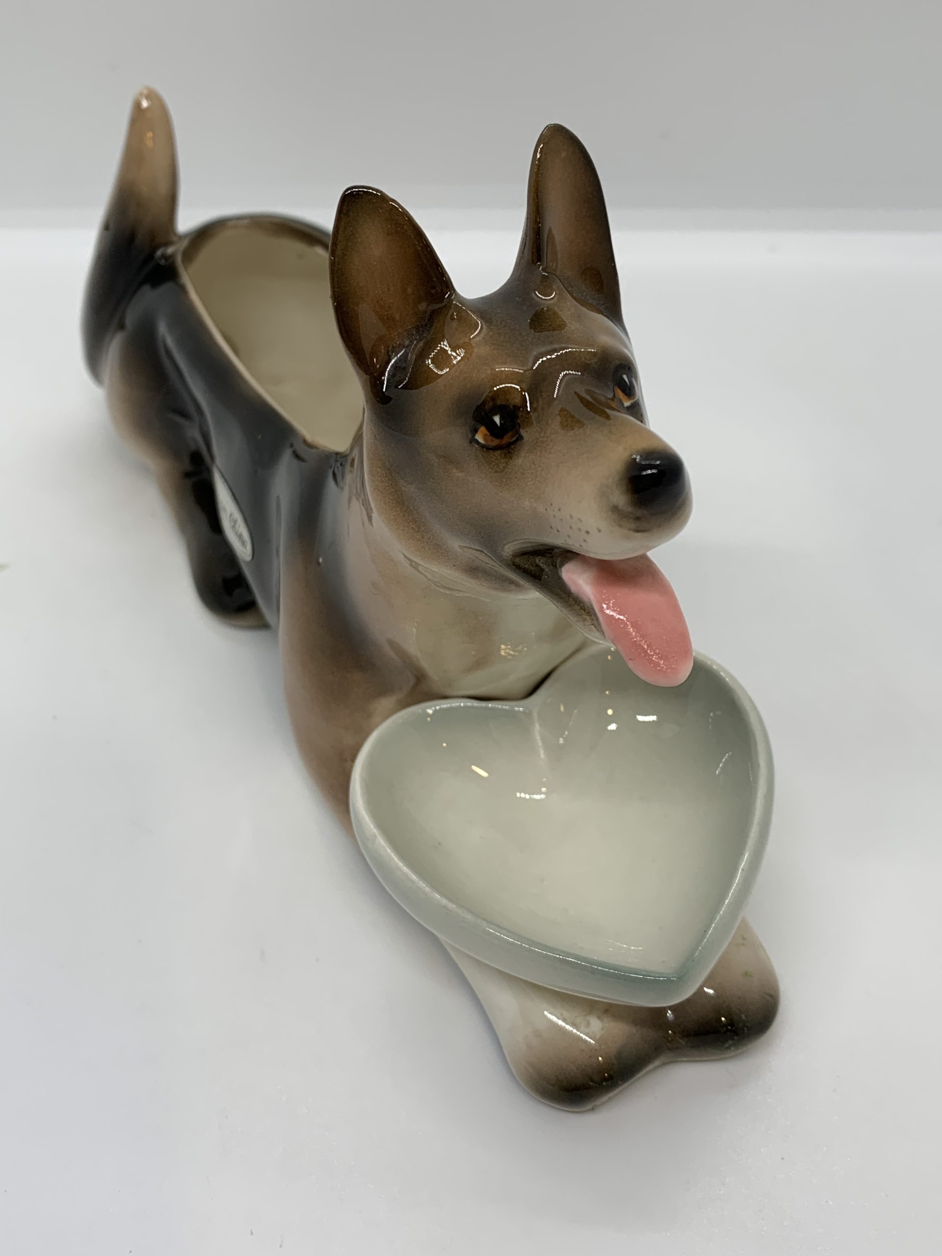 Seven China Ceramic Glazed Dog Trough Vase 23cm long (chip on inner rim ...
