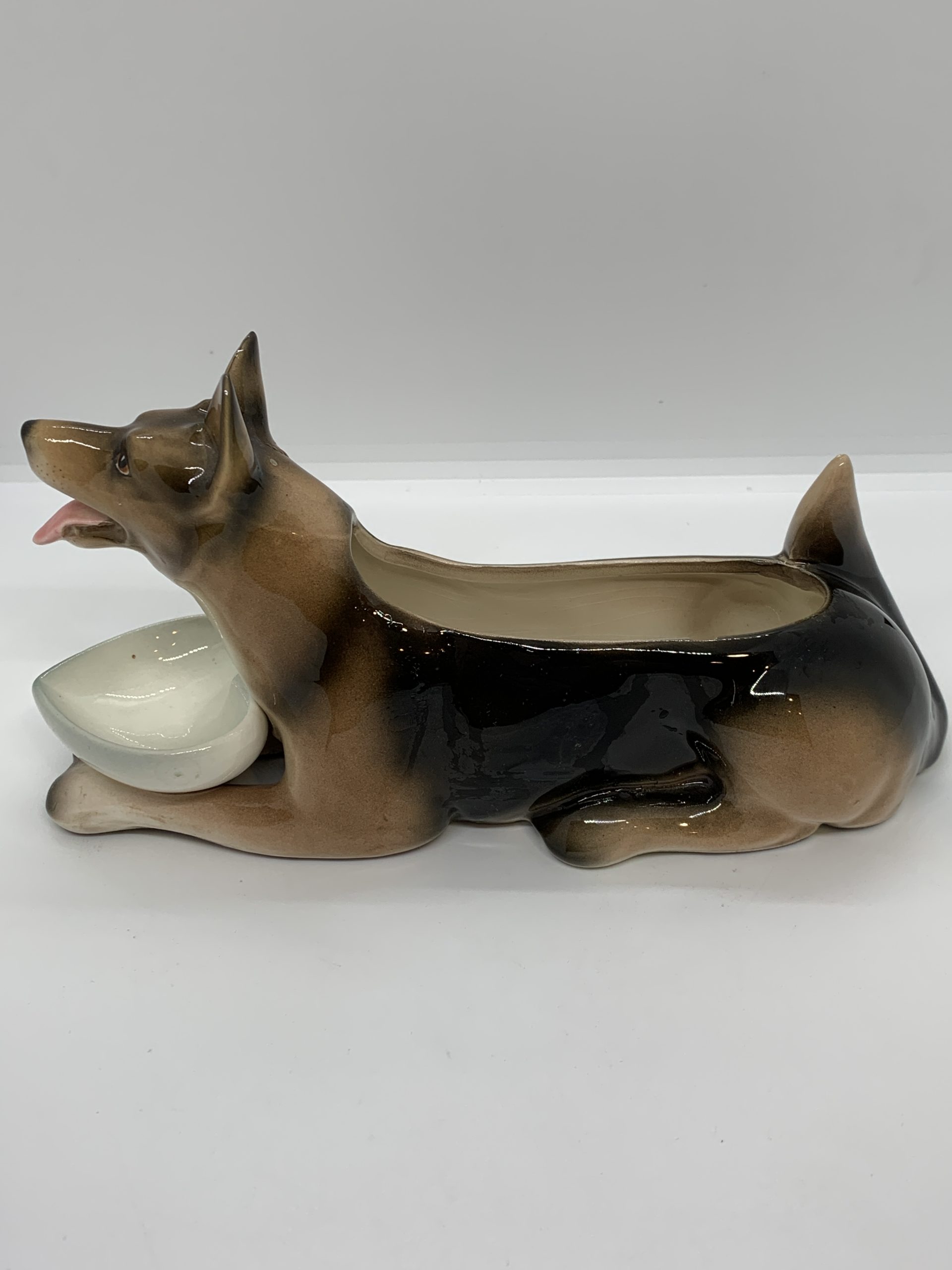 Seven China Ceramic Glazed Dog Trough Vase 23cm long (chip on inner rim ...
