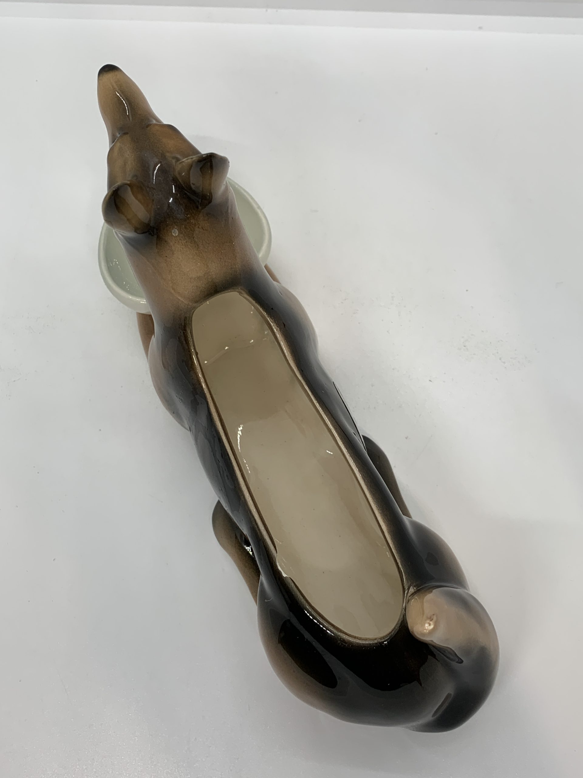 Seven China Ceramic Glazed Dog Trough Vase 23cm long (chip on inner rim ...