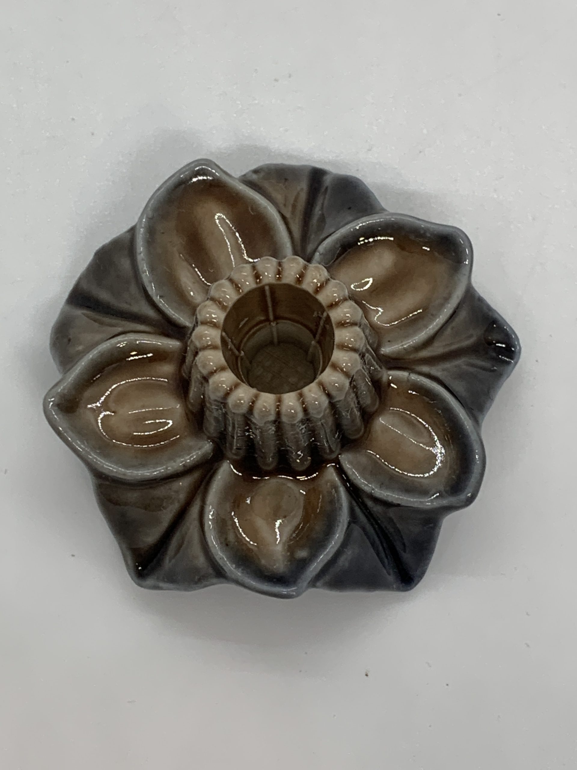 Vintage Wade Flower Daffodil Candle Holder - Vintage Keepsakes