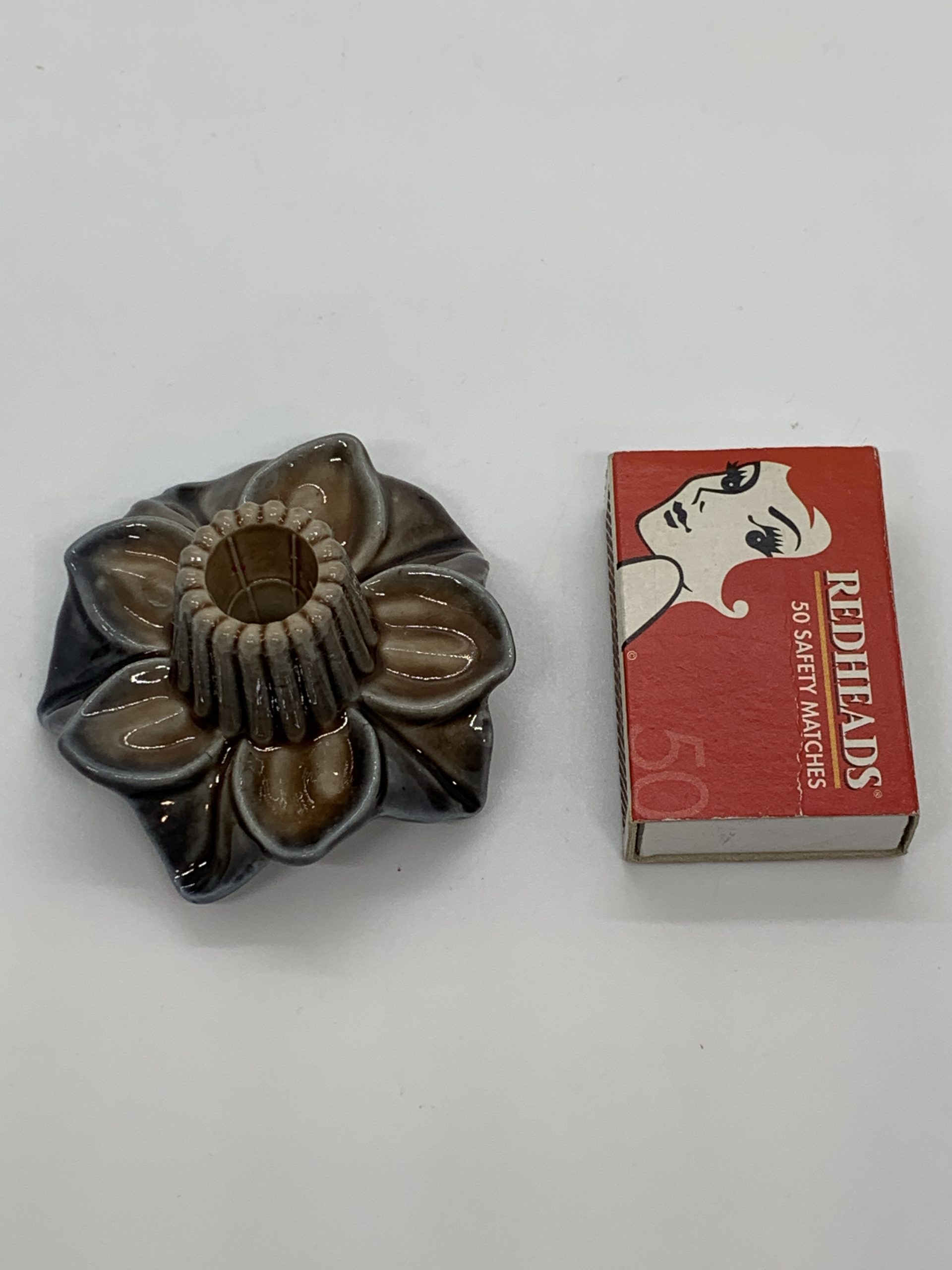 Vintage Wade Flower Daffodil Candle Holder - Vintage Keepsakes