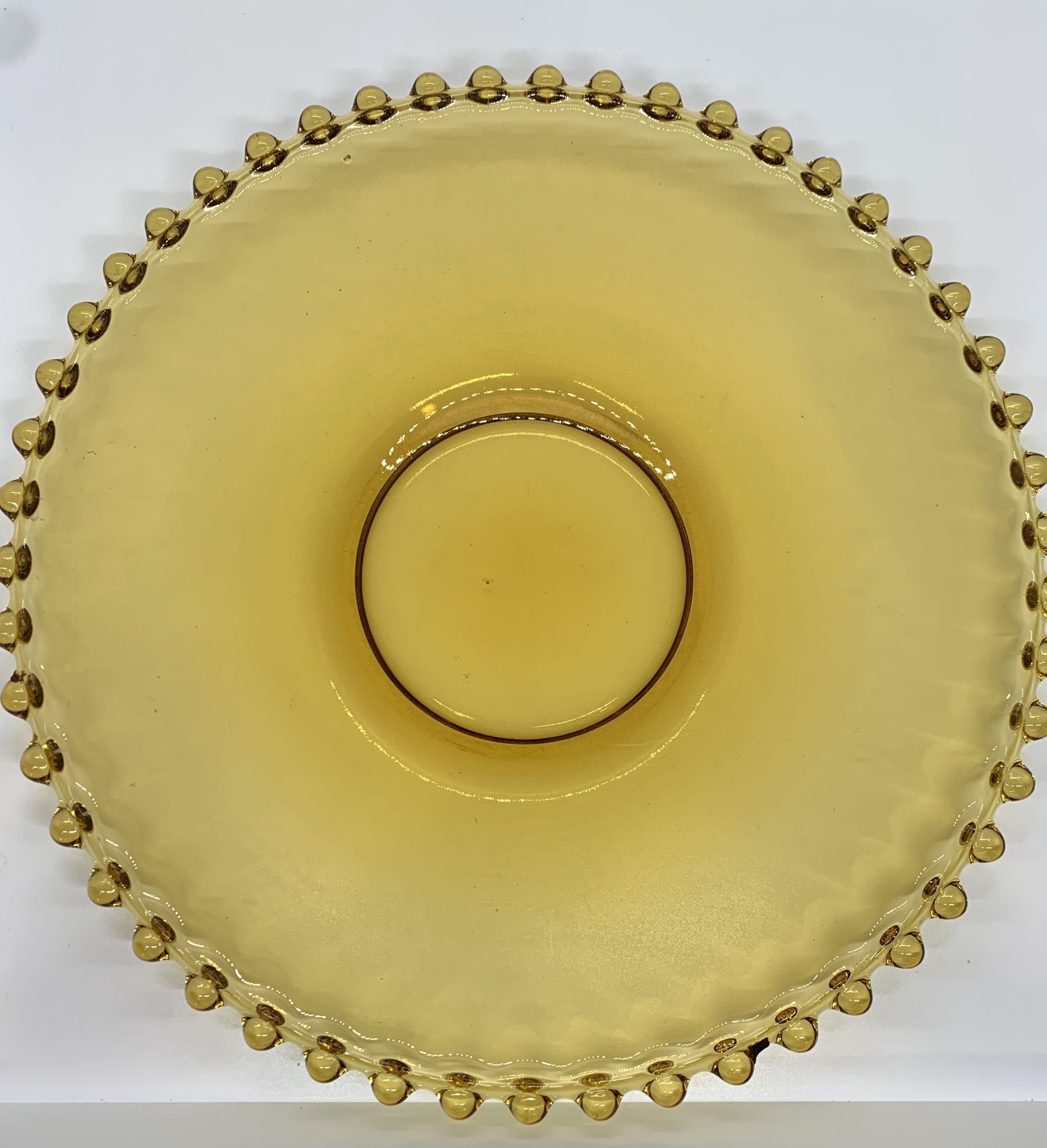 Dalzell Viking Glass Amber Candlewick Charger Plate 34cm - Vintage ...