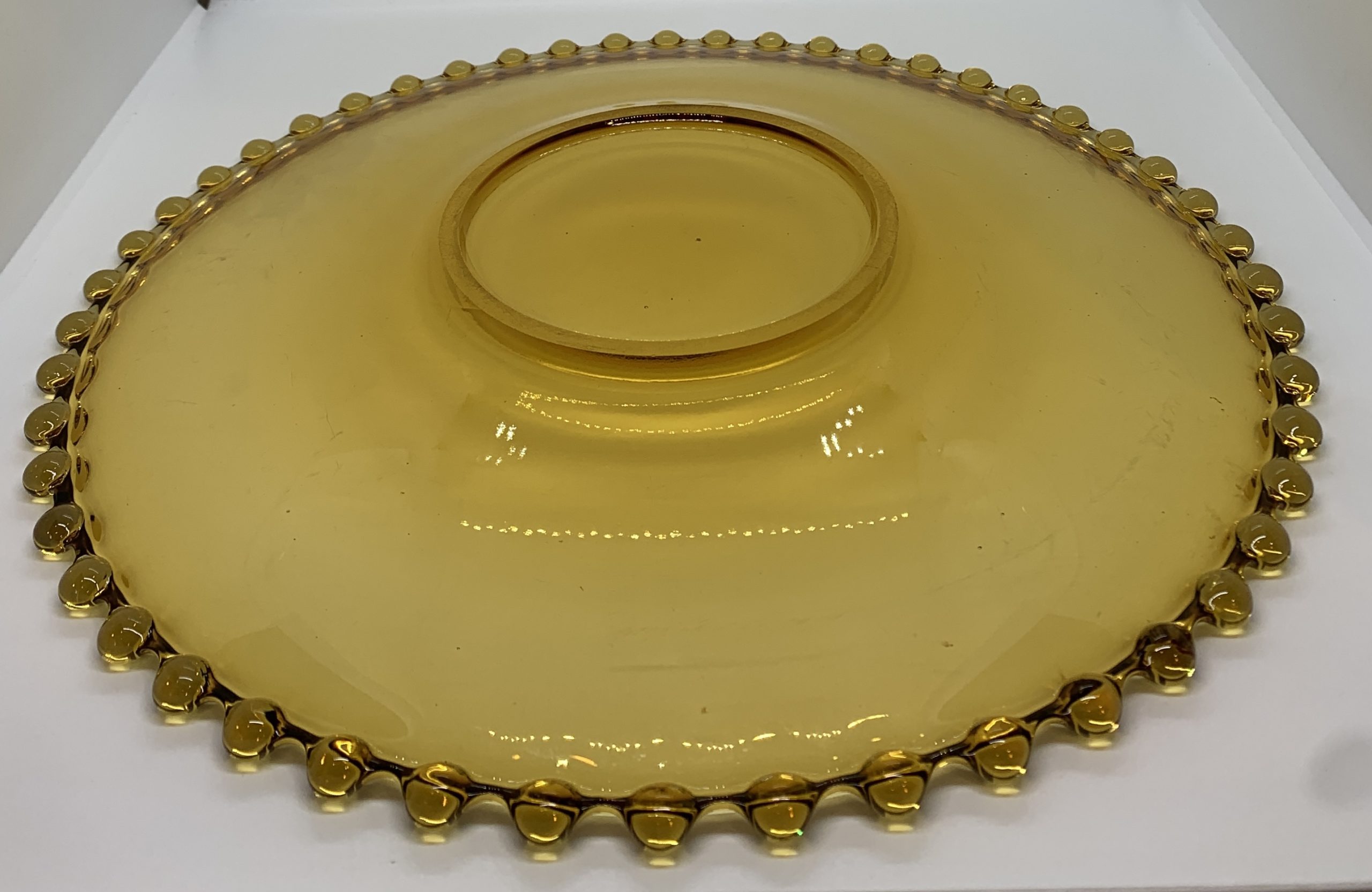 Dalzell Viking Glass Amber Candlewick Charger Plate 34cm - Vintage ...