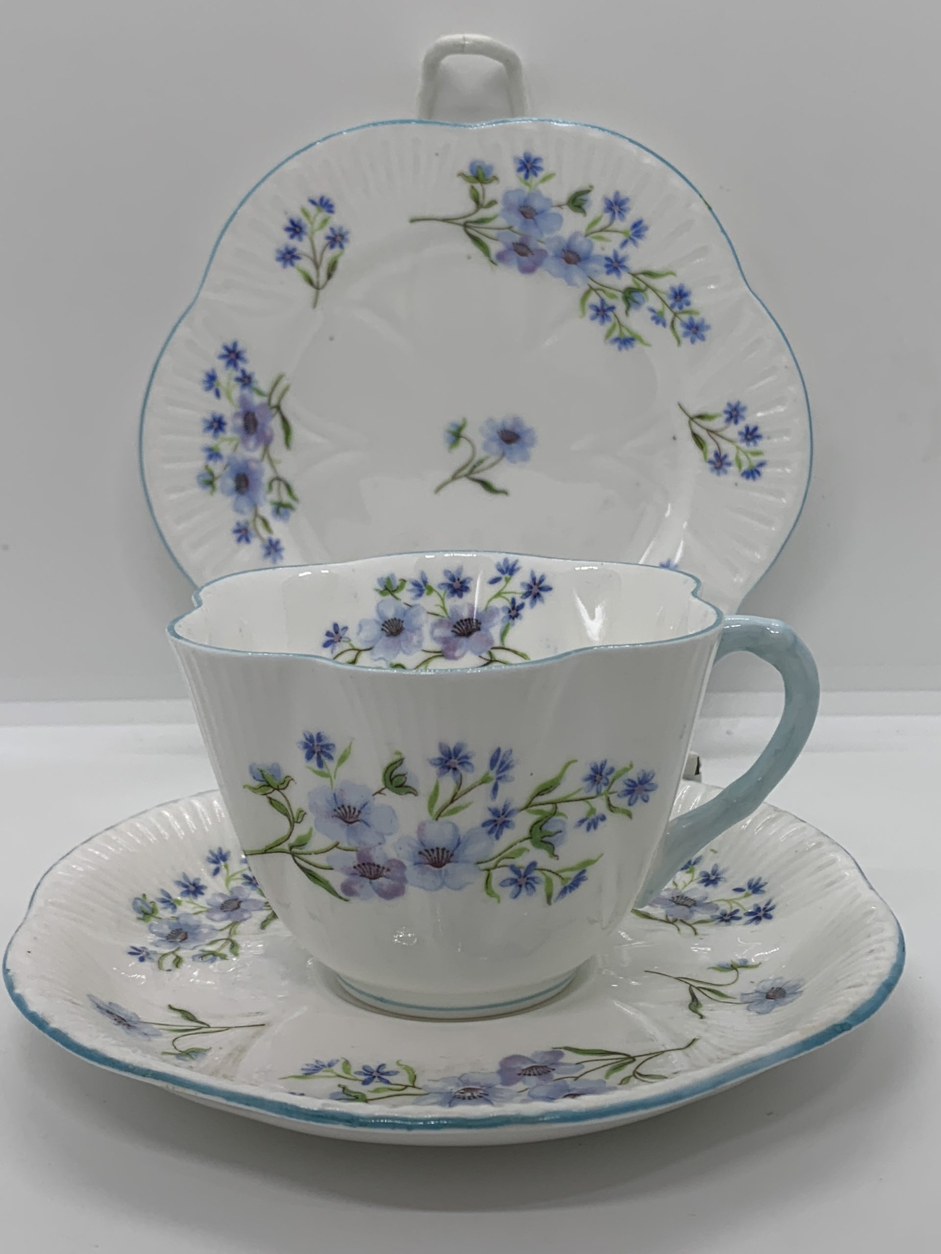 Vintage Shelley Trio Dainty Blue Rock Bone China Reg 272101 - Vintage ...