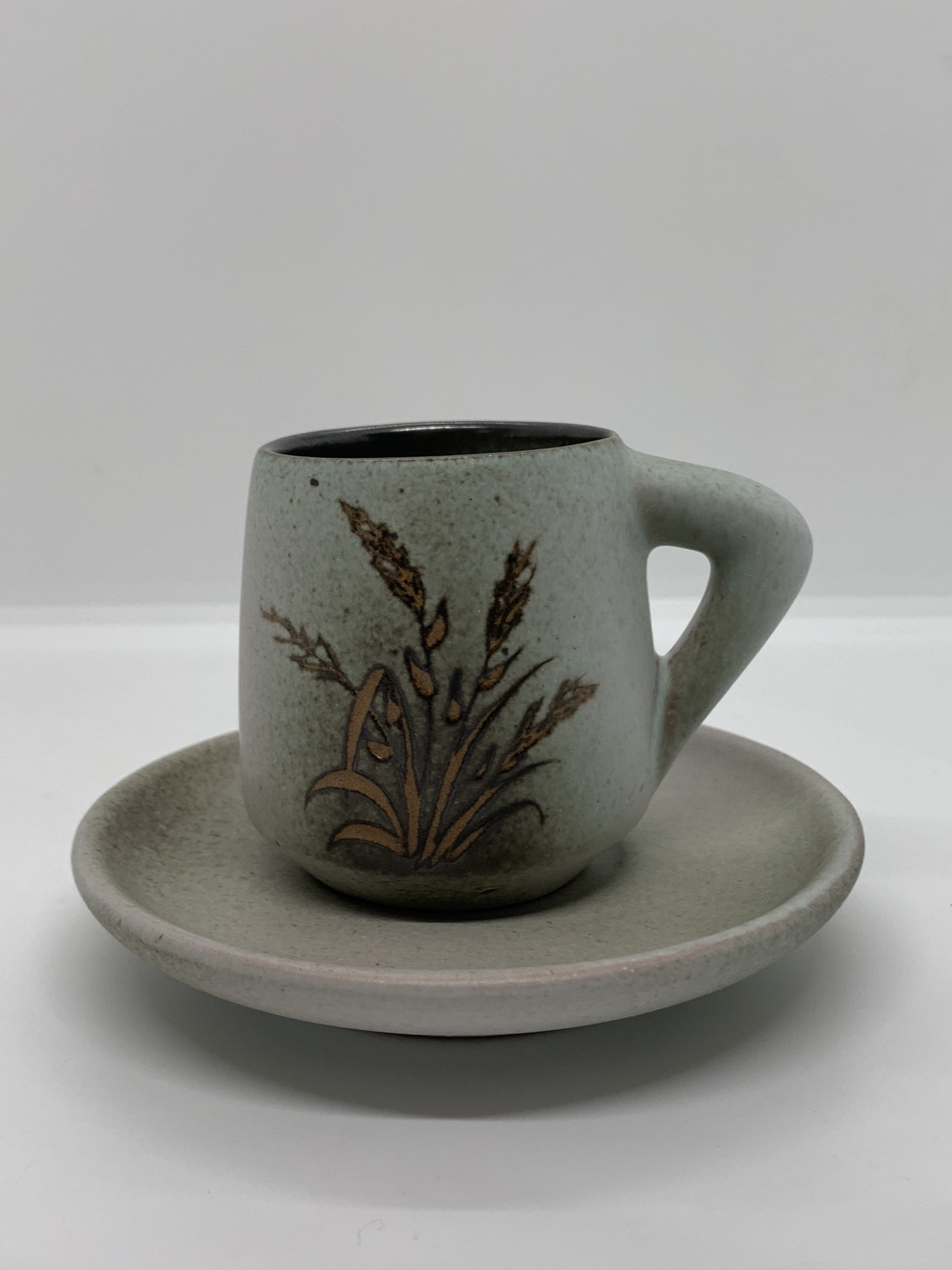 Ellis Wheat Pattern Coffee Cup and Saucer - Vintage Keepsakes