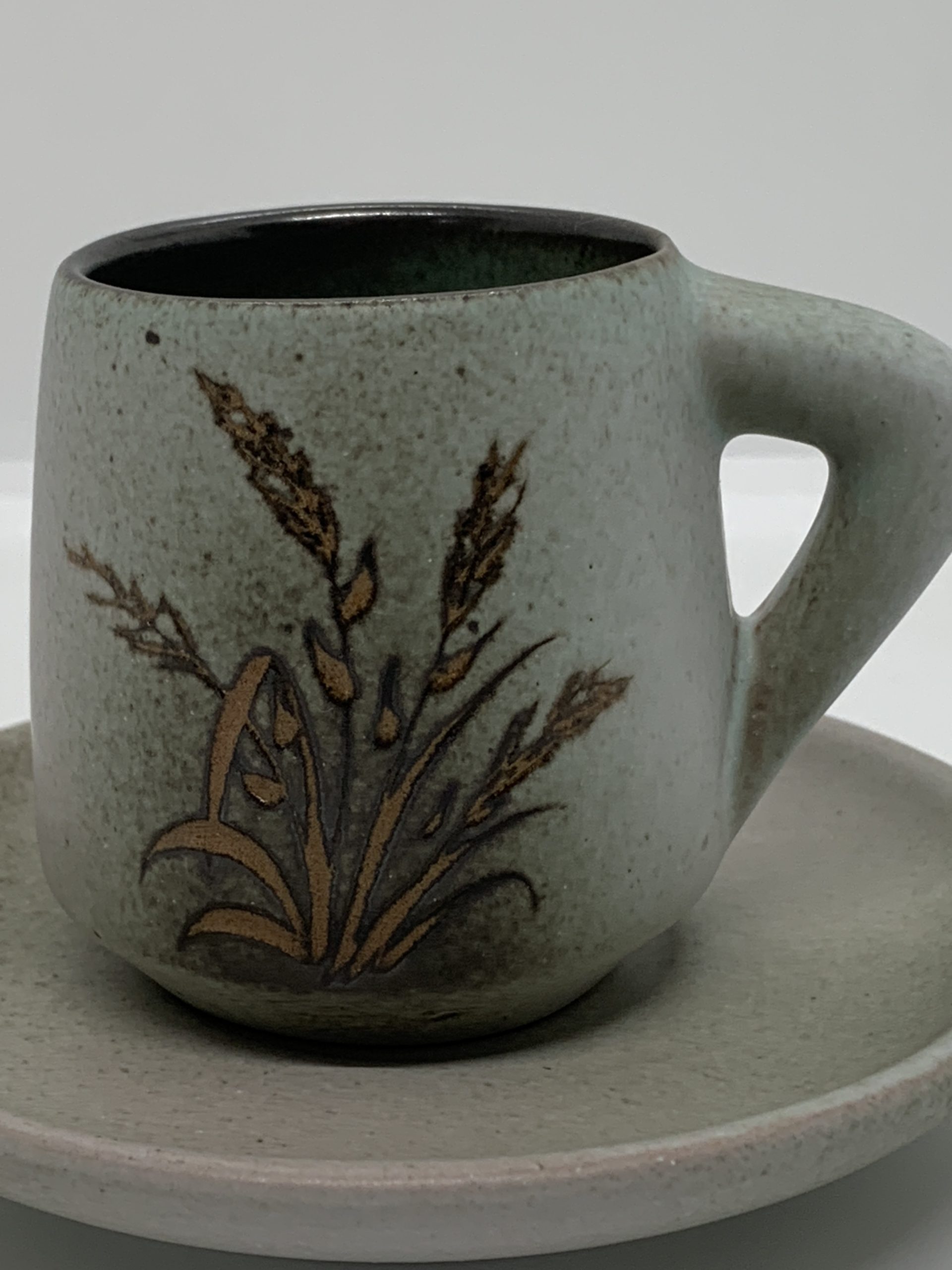 Ellis Wheat Pattern Coffee Cup and Saucer - Vintage Keepsakes