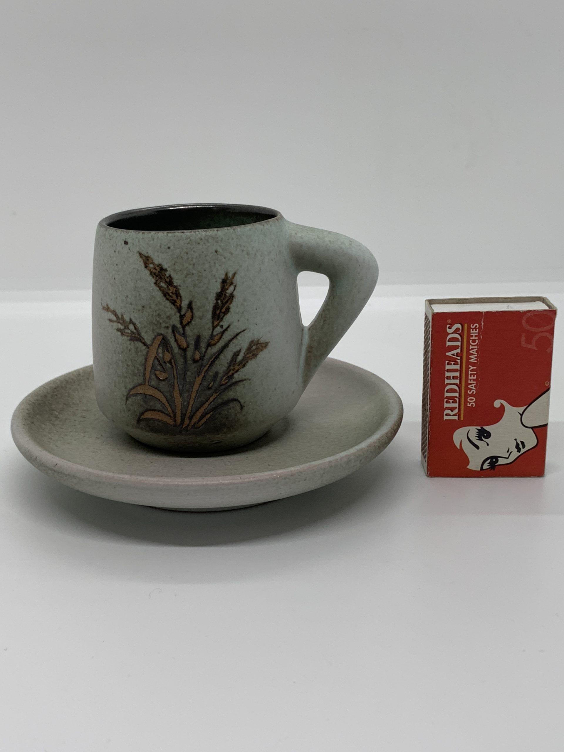 Ellis Wheat Pattern Coffee Cup and Saucer - Vintage Keepsakes