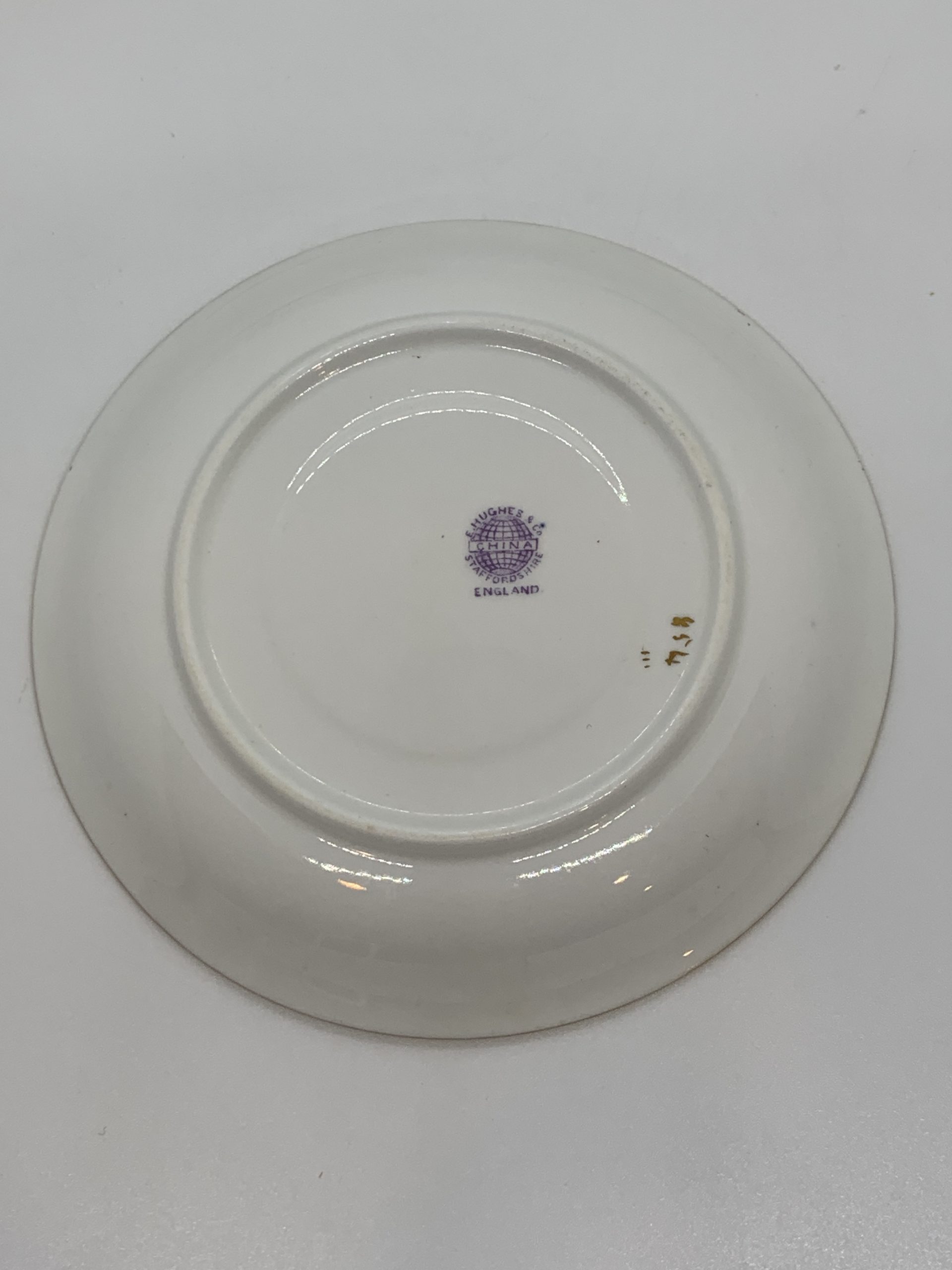 E Hughes and Co Bone China Saucers Pattern 854 - Vintage Keepsakes