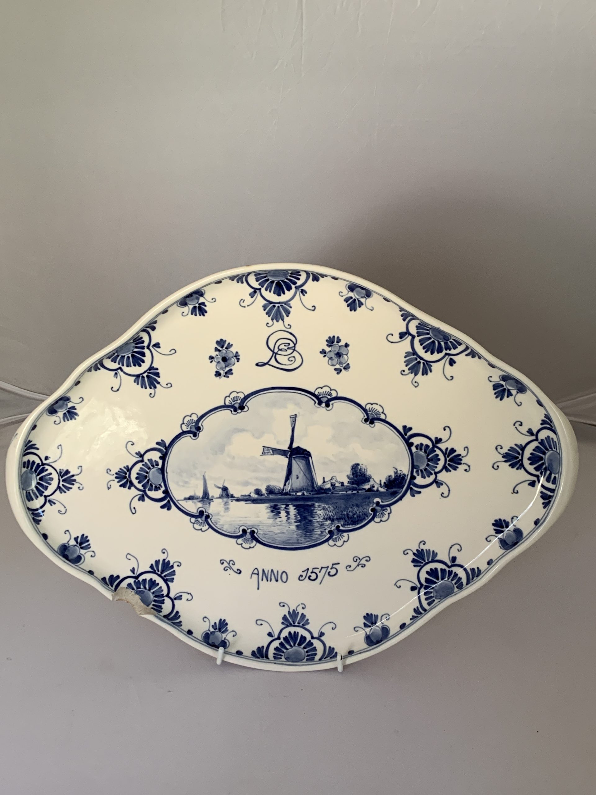 Antique Delft Diamond Shaped Platter 42cm - Anno 1575 - Markings on ...
