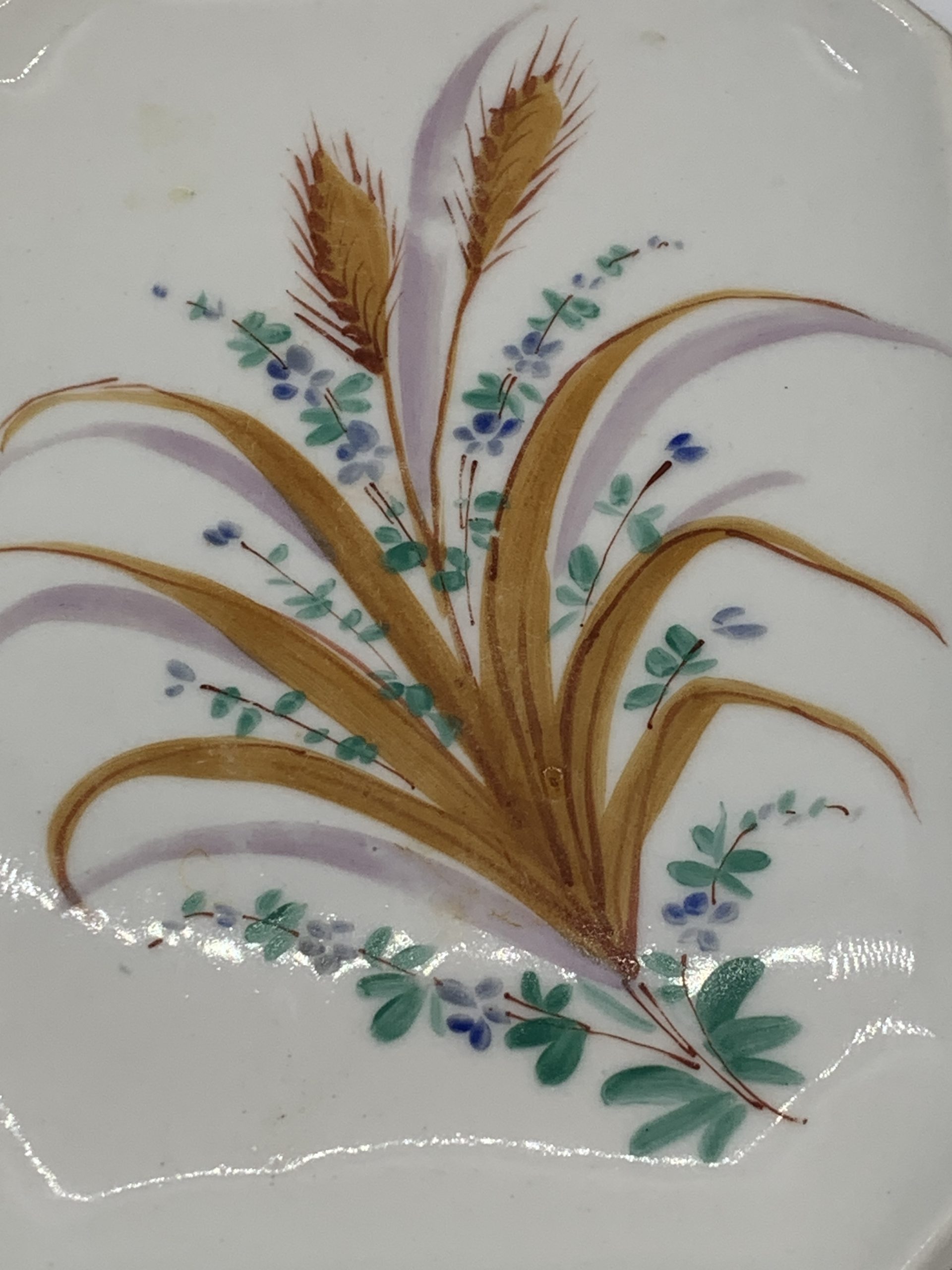 Rectangular Tray hand painted ceramic wheat pattern 22x15cm - Vintage ...