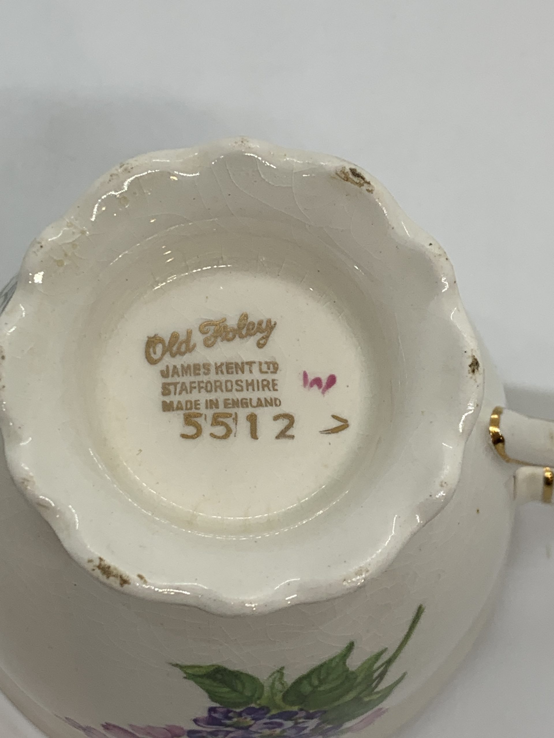 Vintage Old Foley James Kent Staffordshire Pattern 5512 Teacup (crazed ...