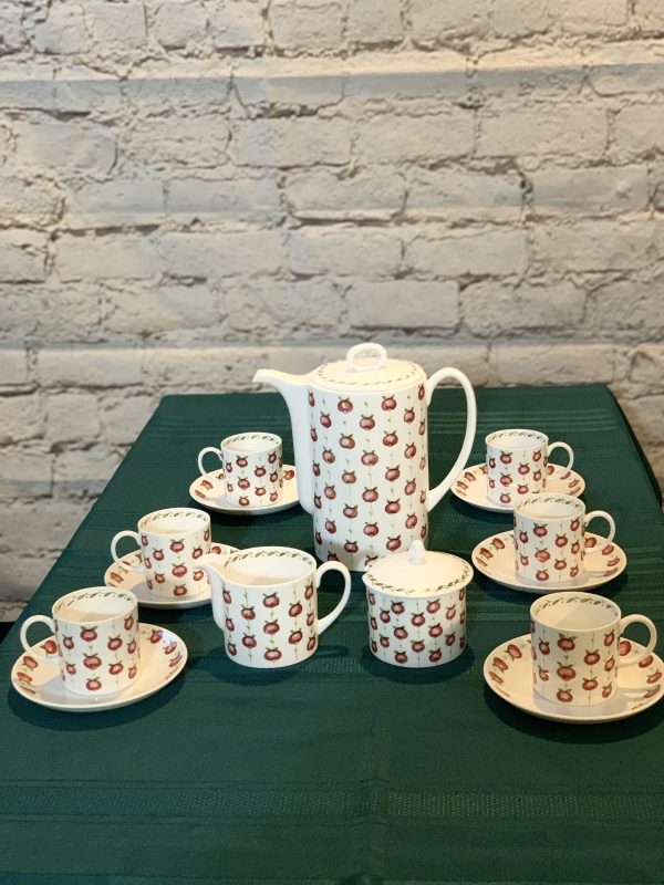 Susie Cooper Bone China Apple Gay Coffee Set - Vintage Keepsakes