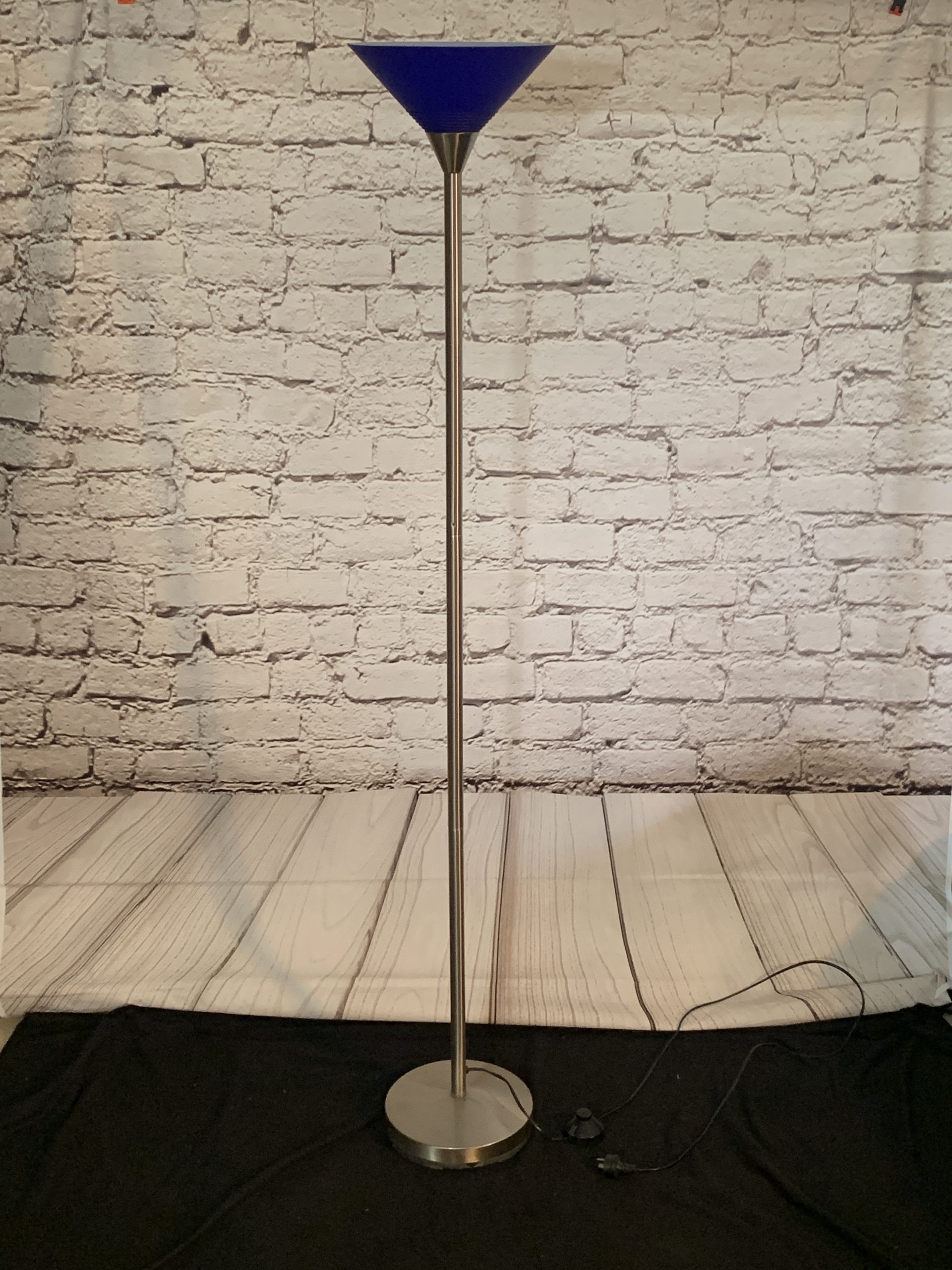 Vintage Peaston Australia Standard Floor Lamp - Blue Glass Shade - Foot ...