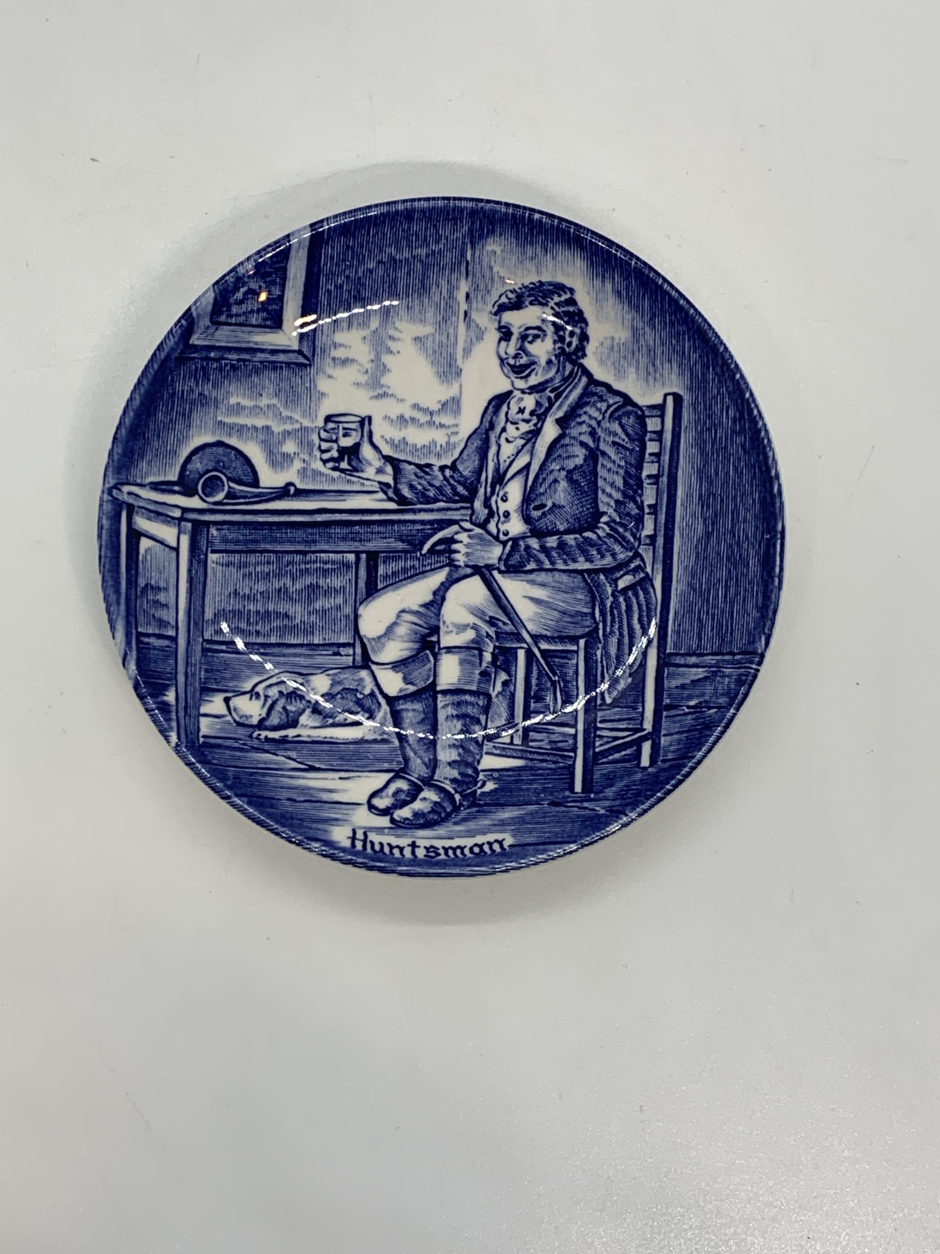 Enoch Wedgwood (Tunstall) Ltd Blue and White 10cm Plate - Huntsman ...