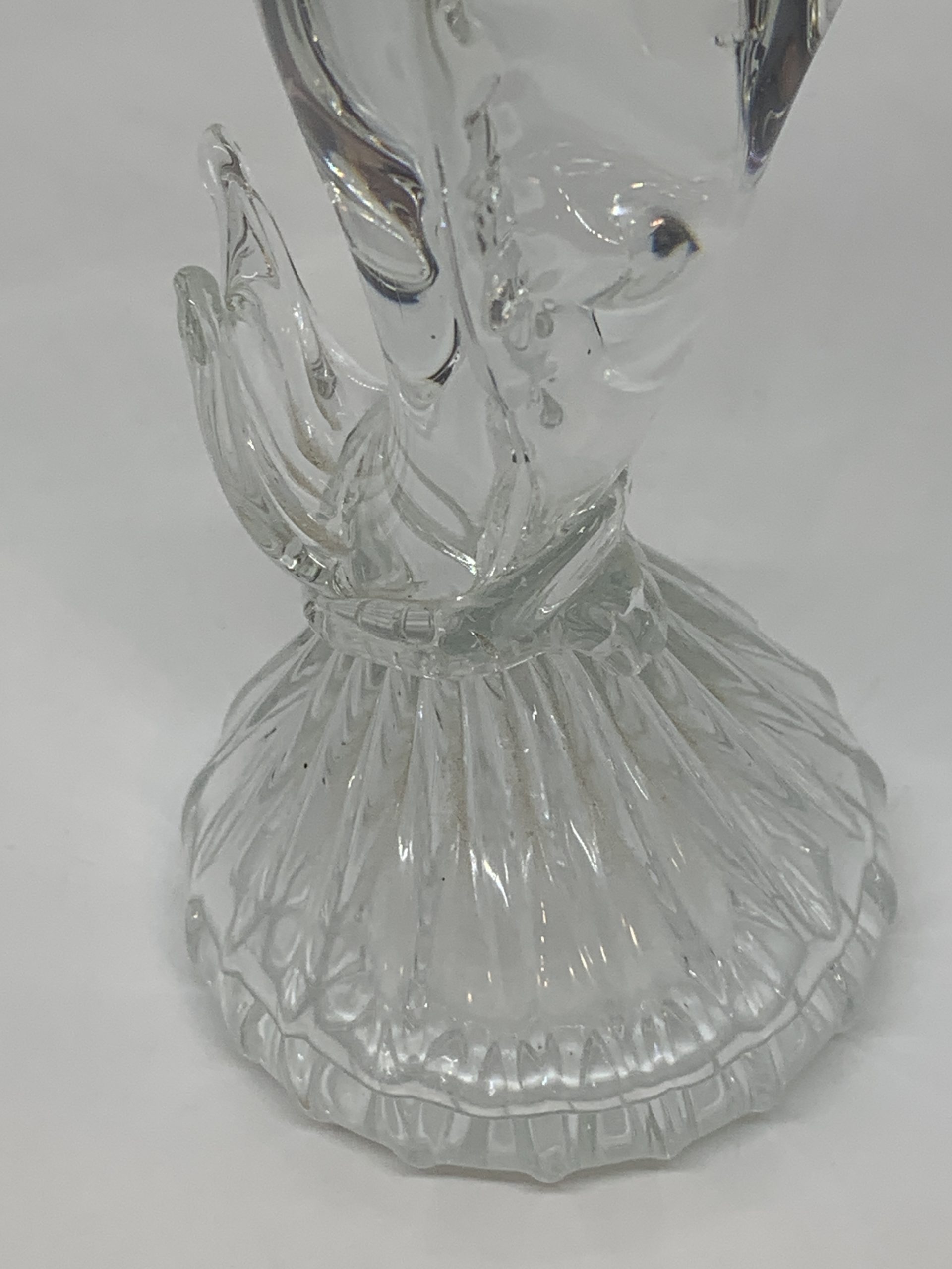 Art Glass Fish Sculpture on Pressed Glass Pedestal Base 25cm high ...