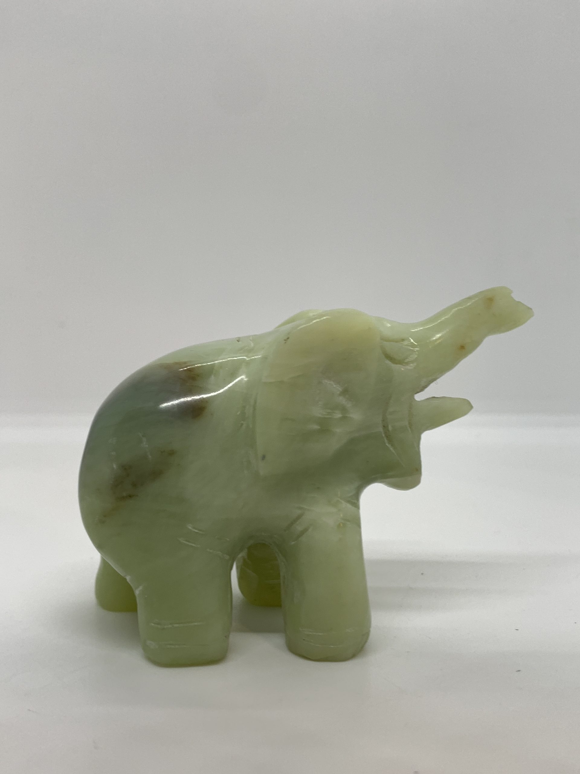 Light Green Jade Elephant 7cm - Vintage Keepsakes
