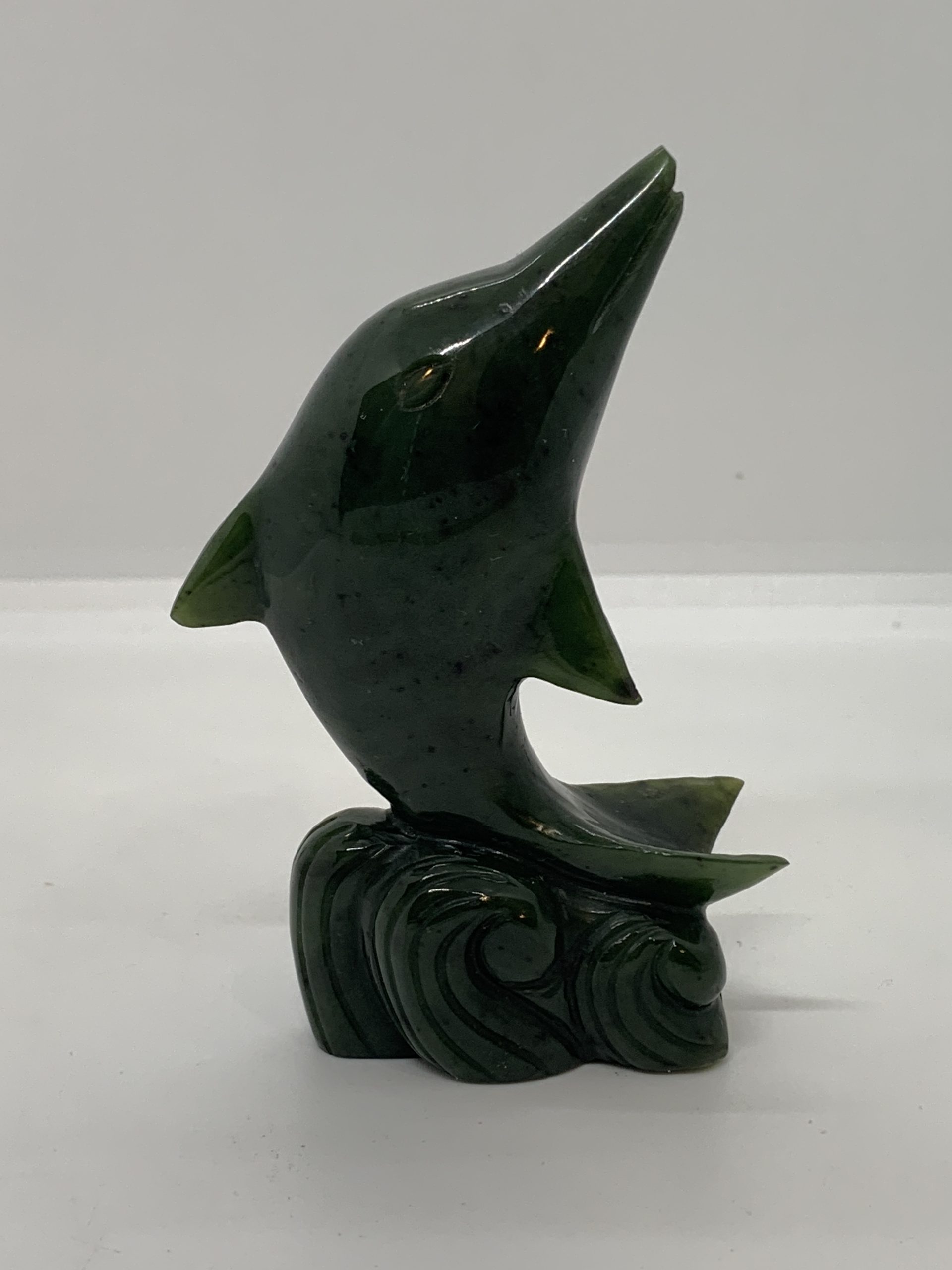 Green Jade Dolphin 10cm - Vintage Keepsakes