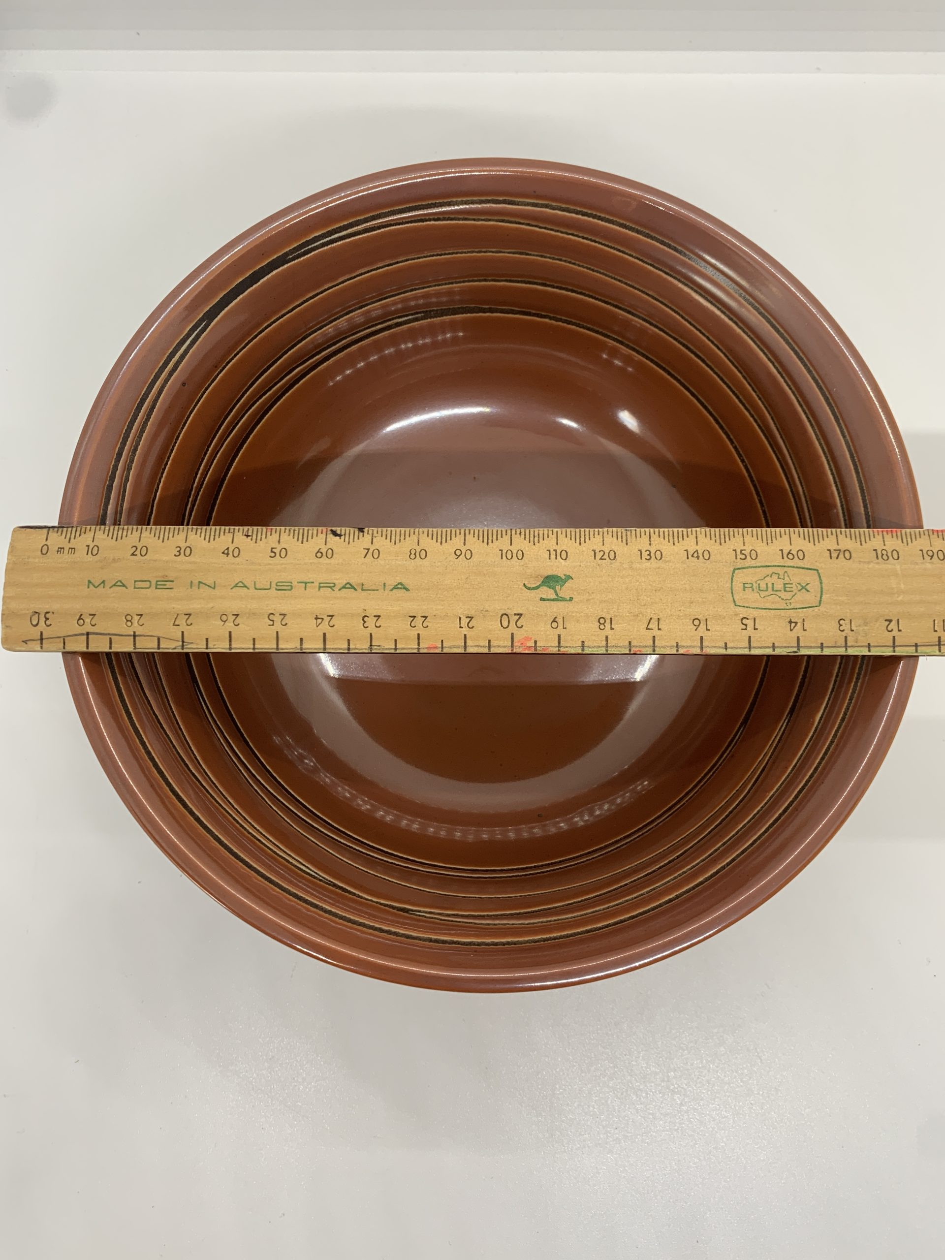 Pottery Cereal Bowl with Black Swirled Interior 20cm wide - Vintage ...