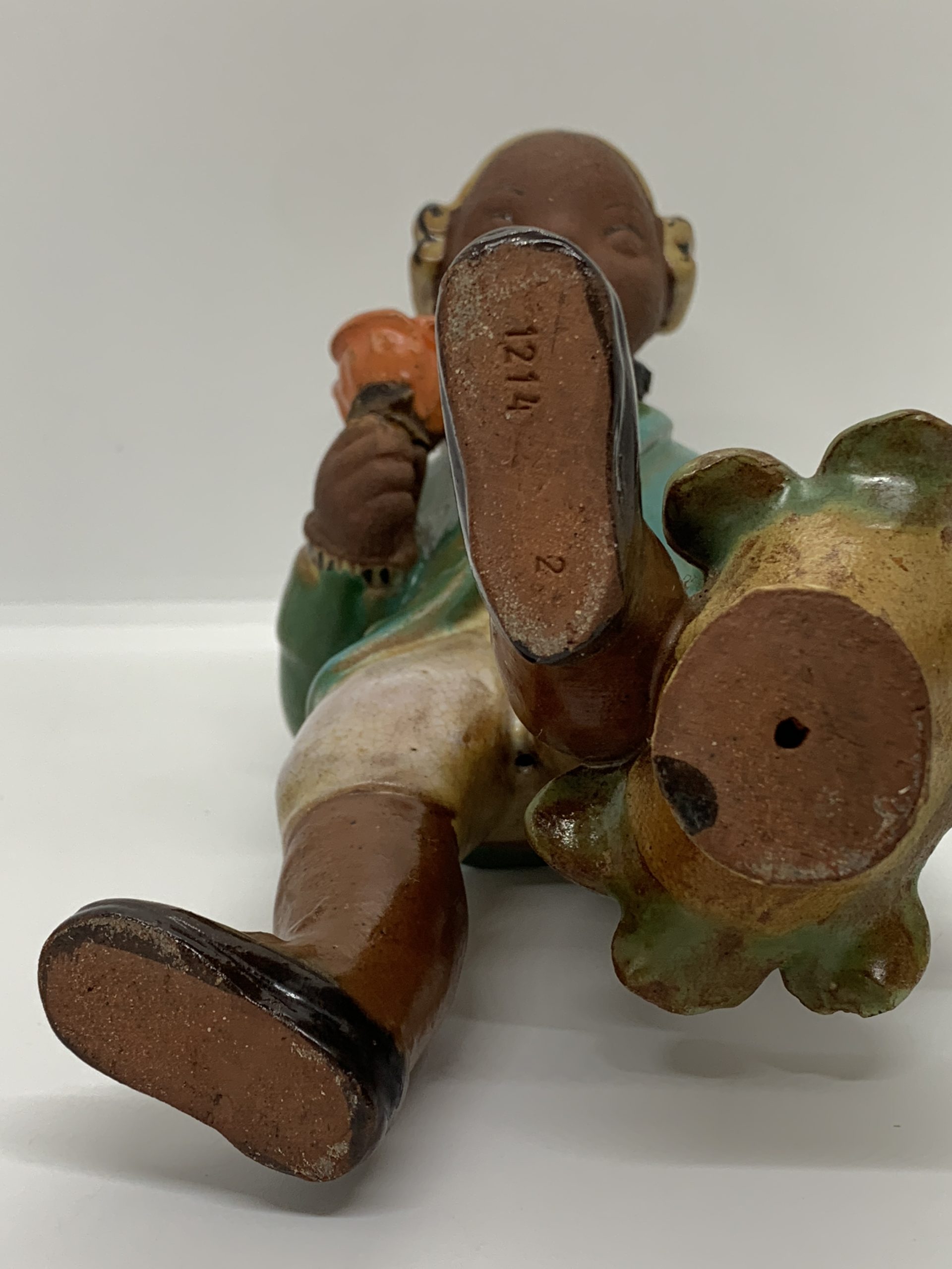 Vintage Pottery Boy Figure Bowing with Roses - likely Keramia - approx ...