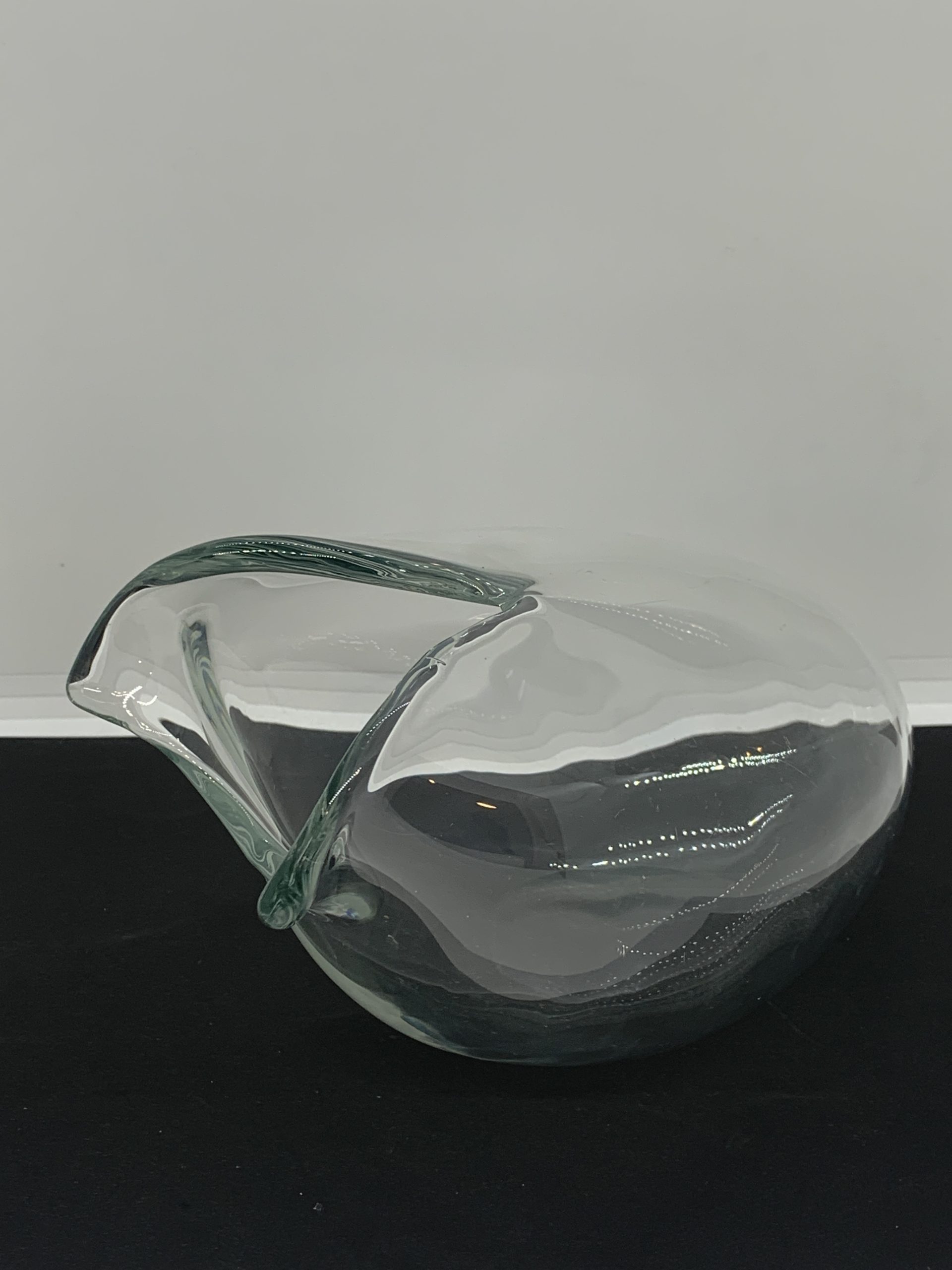 Clear Glass Horizontal Nut or Lolly Bowl with Split Opening 9cm ...