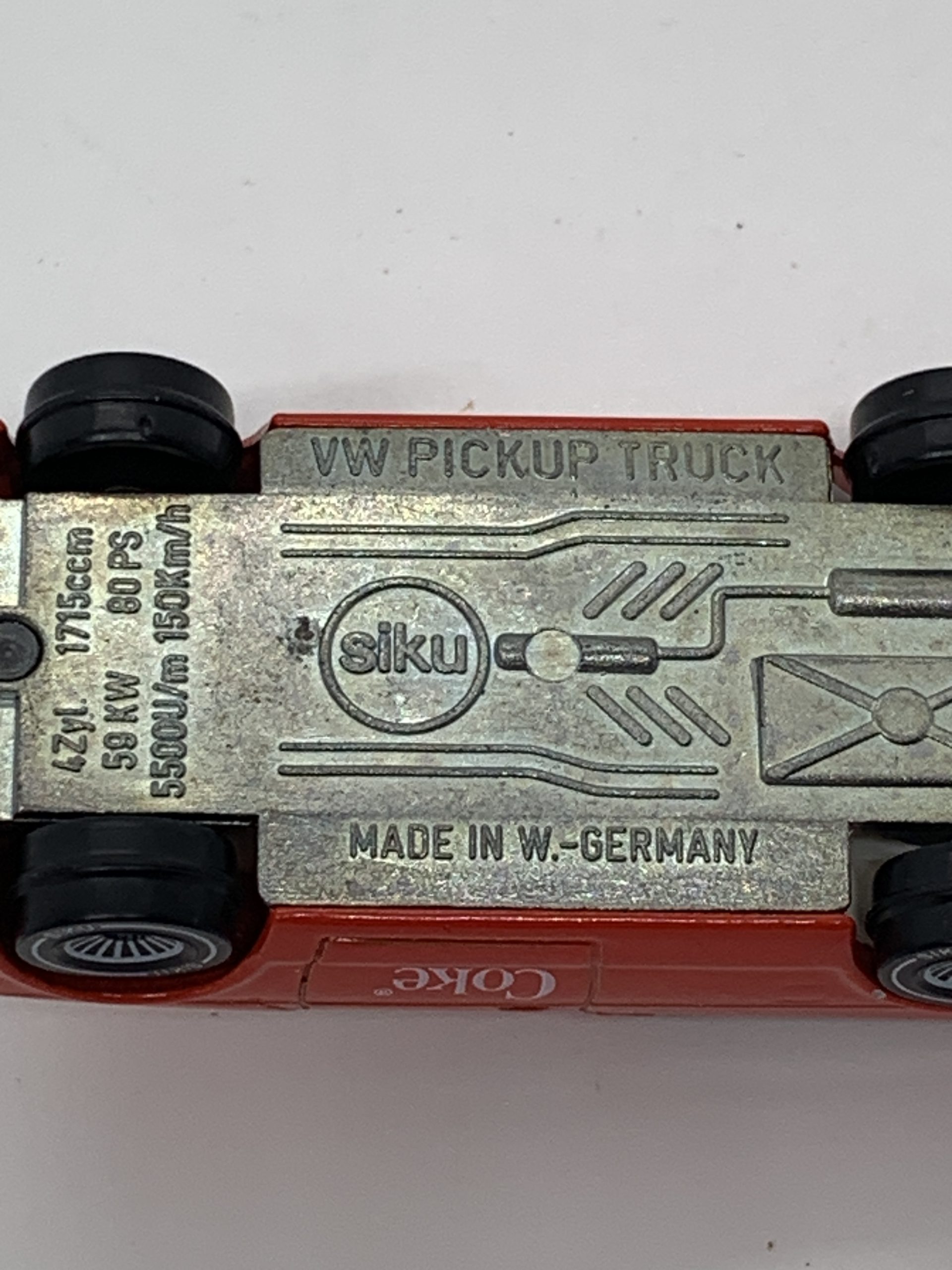 Siku Coke Branded VW Diecast Pickup Truck (Made in W Germany) - Vintage ...