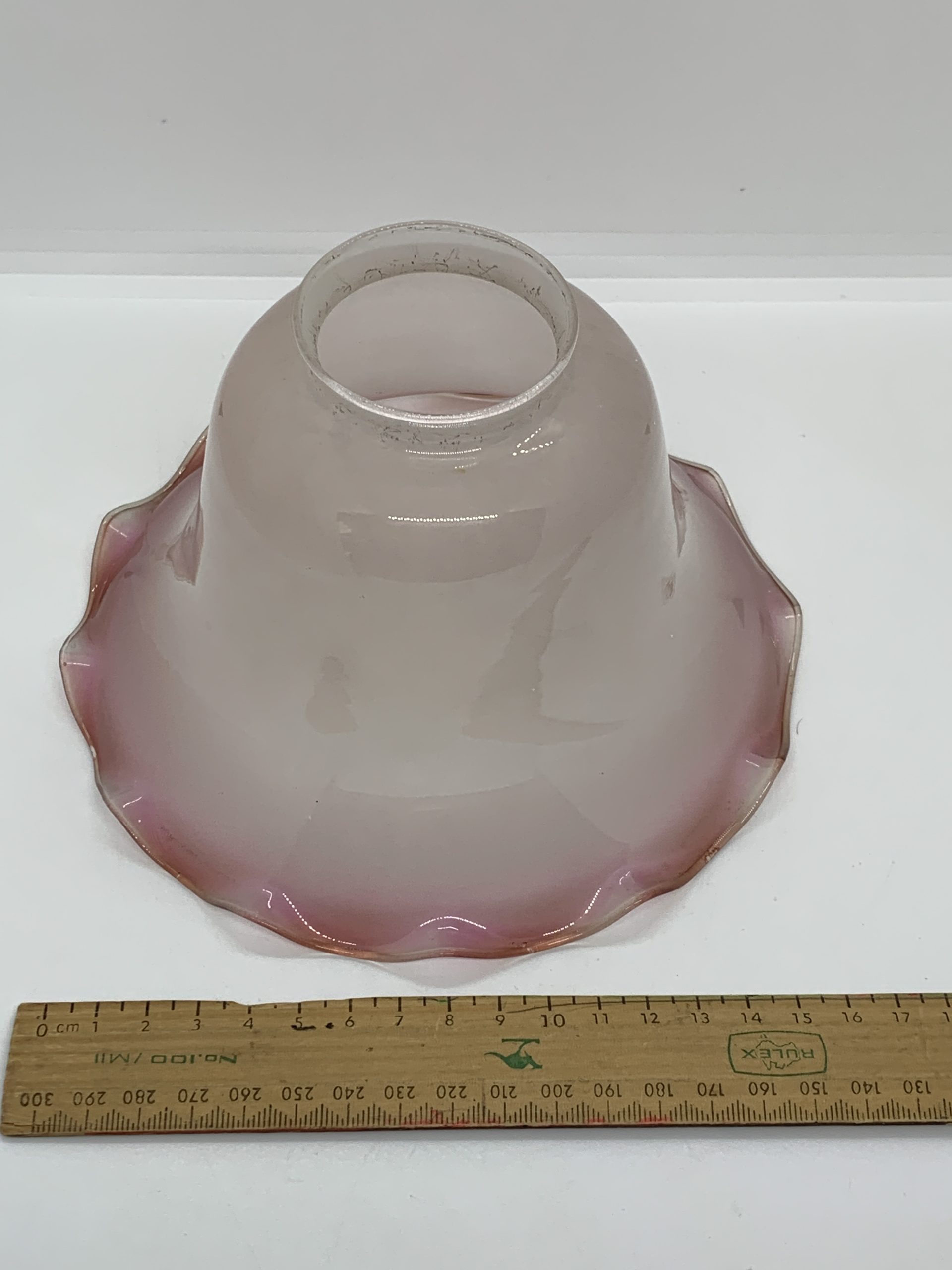Vintage Pink Edged Glass Light Cover (Three) - Vintage Keepsakes