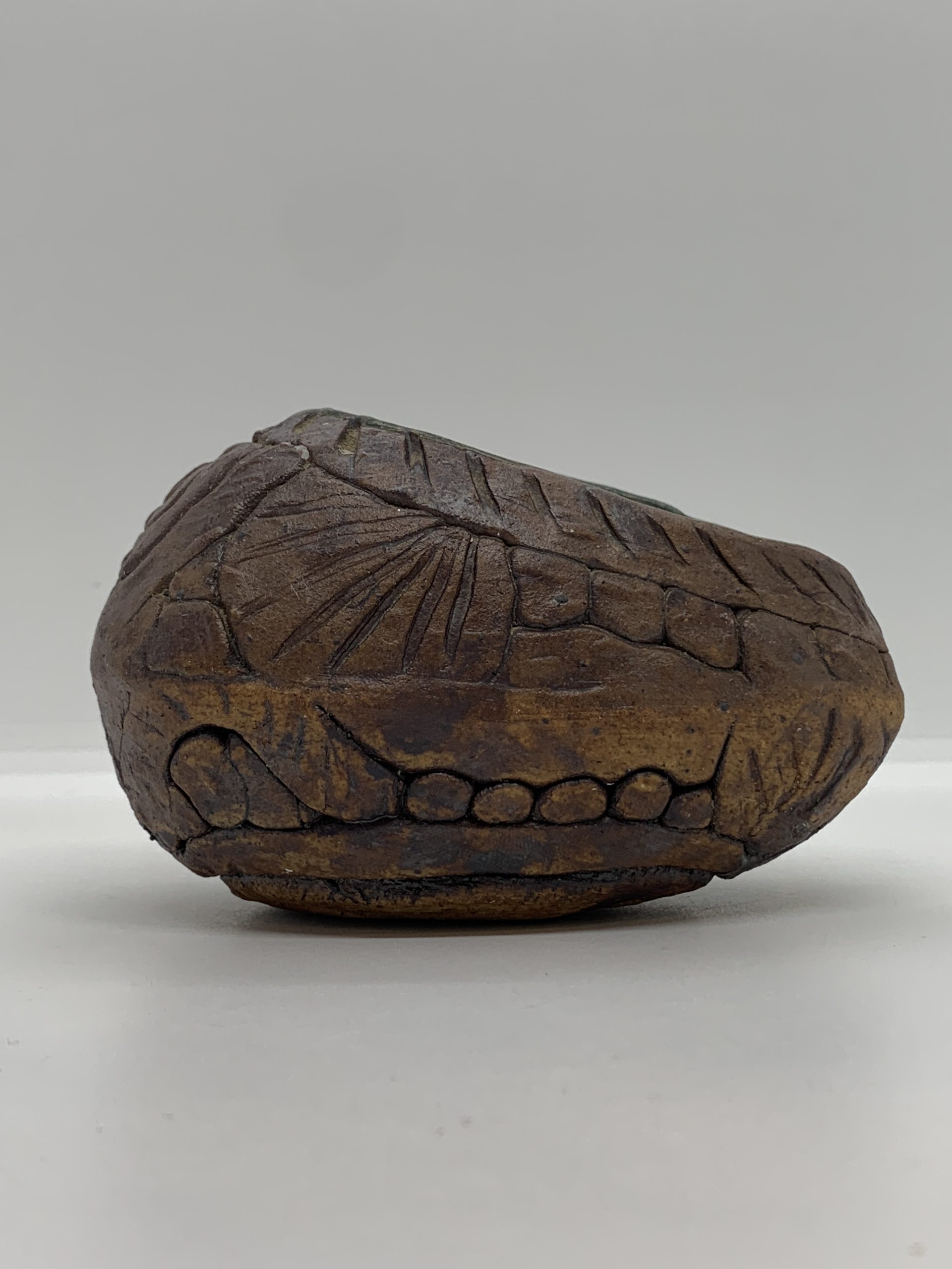 Pottery Abstract Coil Style Vase approx 10cm long - Vintage Keepsakes