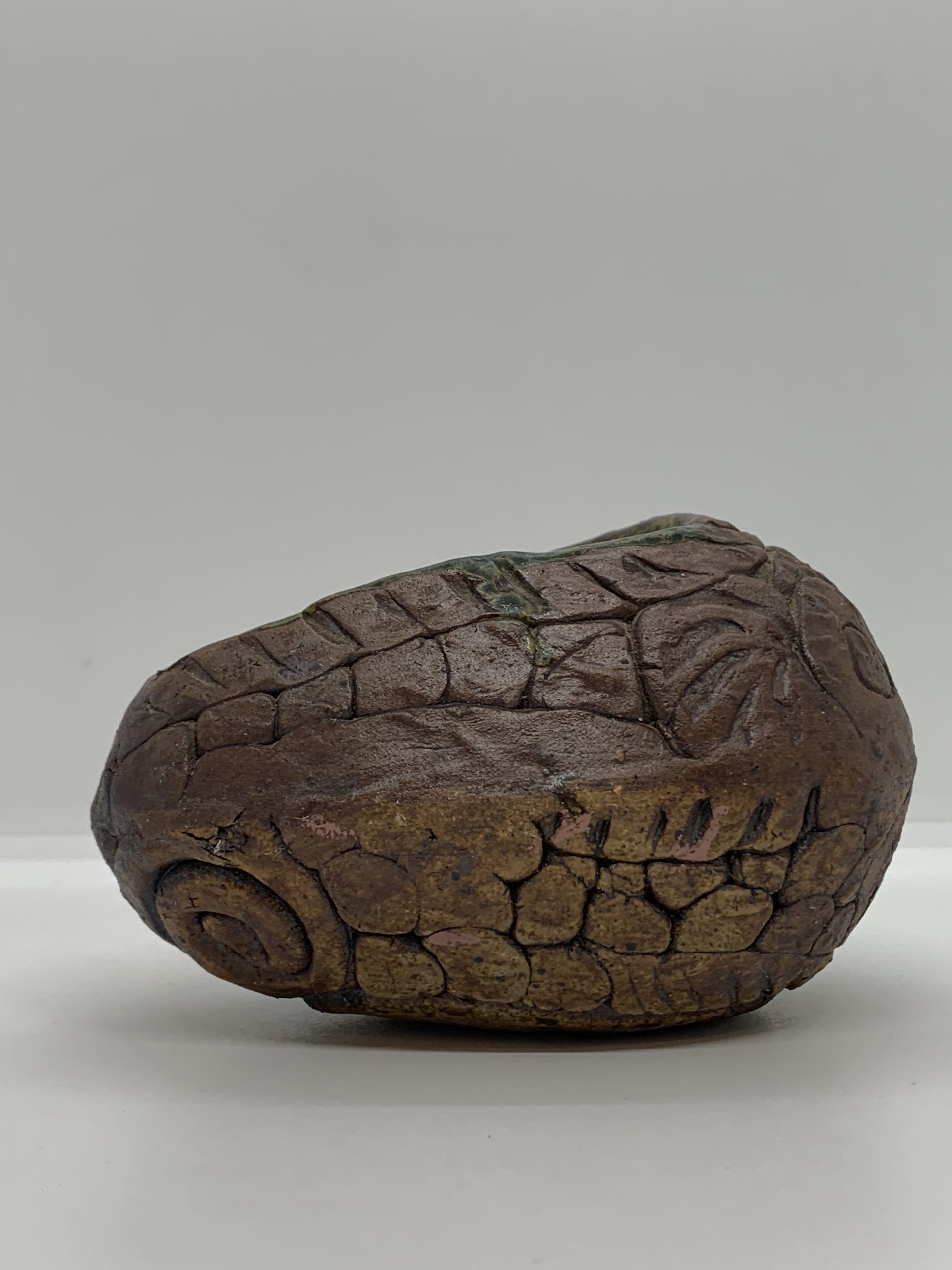 Pottery Abstract Coil Style Vase approx 10cm long - Vintage Keepsakes