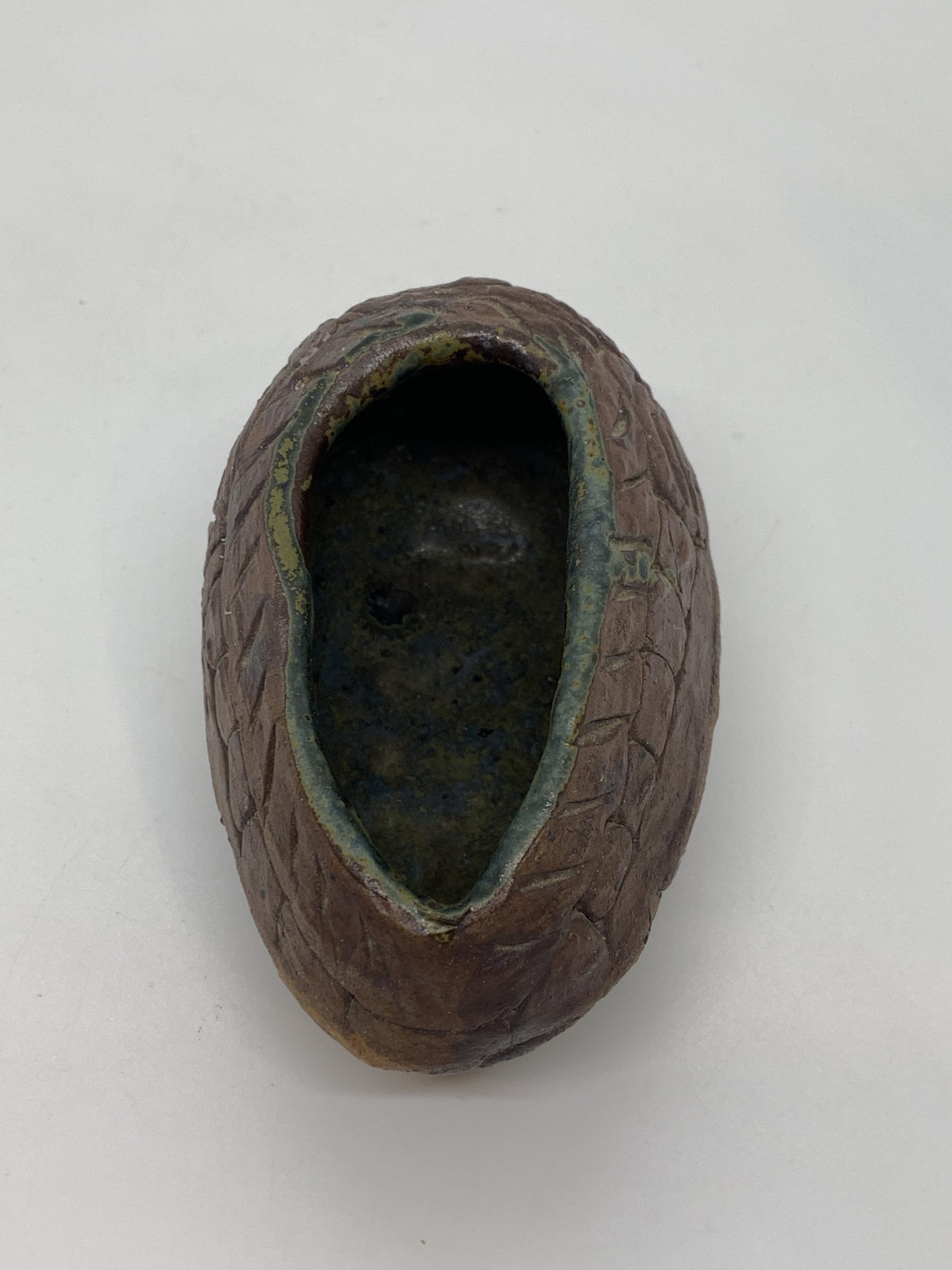 Pottery Abstract Coil Style Vase approx 10cm long - Vintage Keepsakes