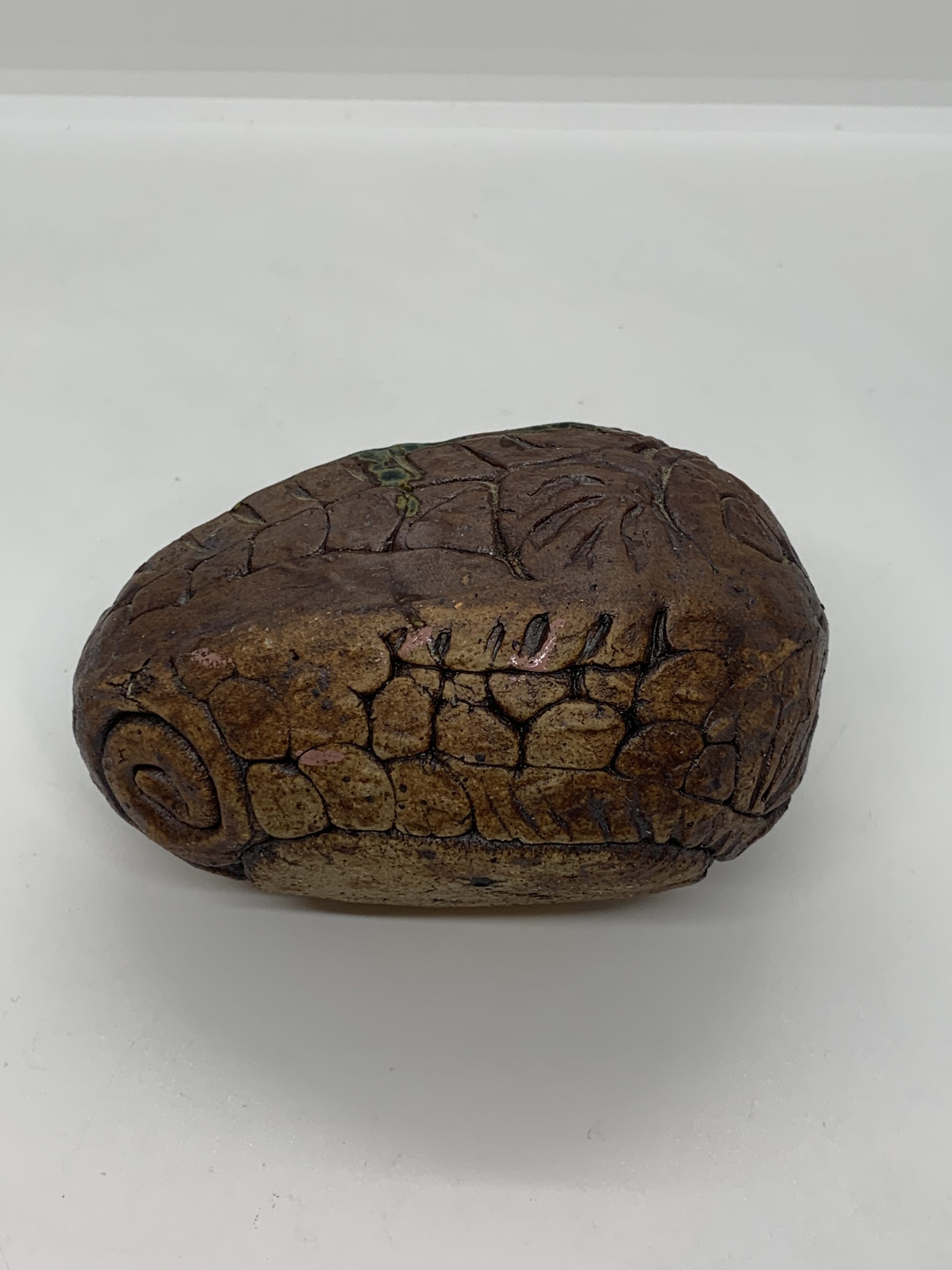 Pottery Abstract Coil Style Vase approx 10cm long - Vintage Keepsakes