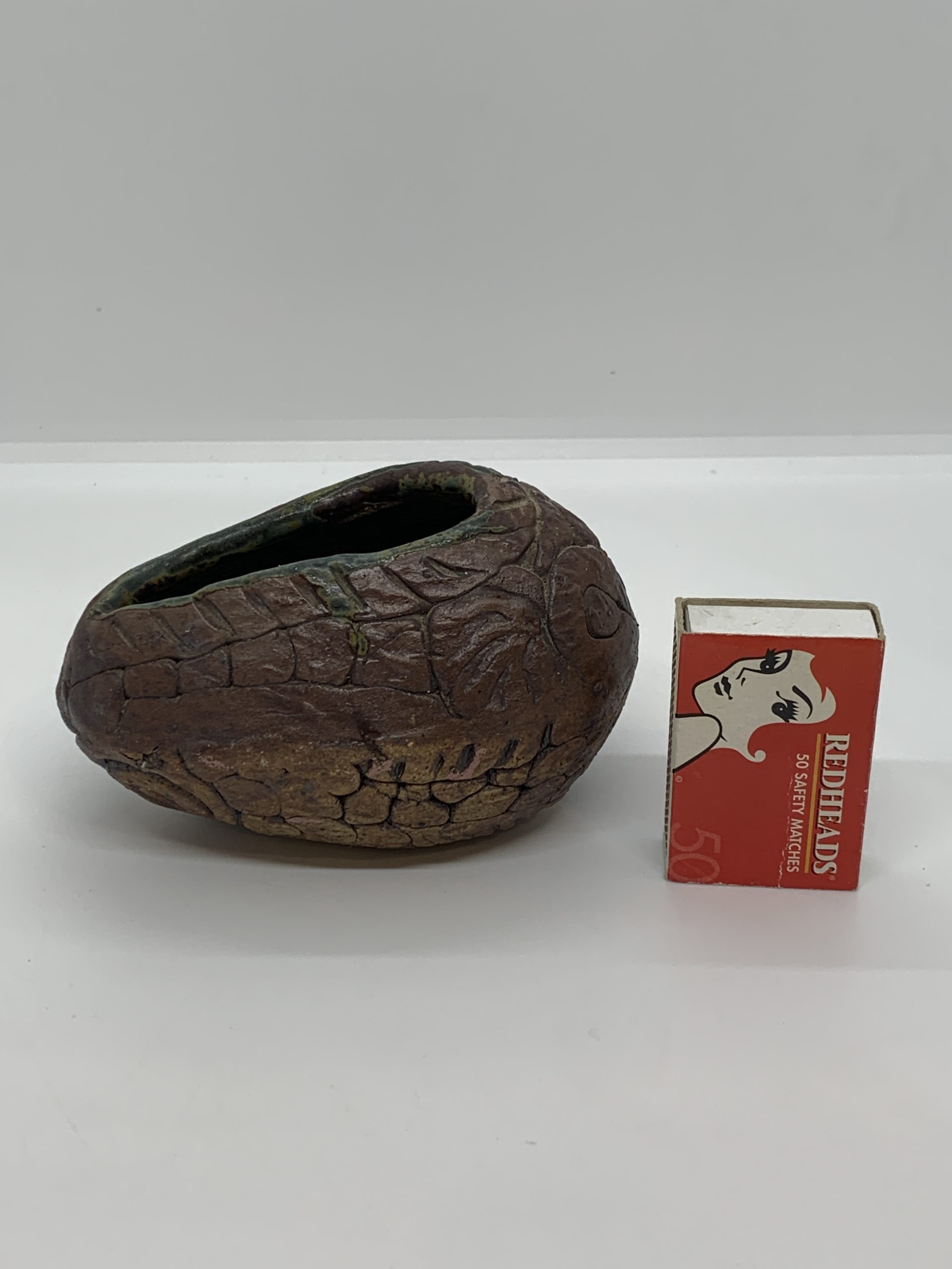 Pottery Abstract Coil Style Vase approx 10cm long - Vintage Keepsakes