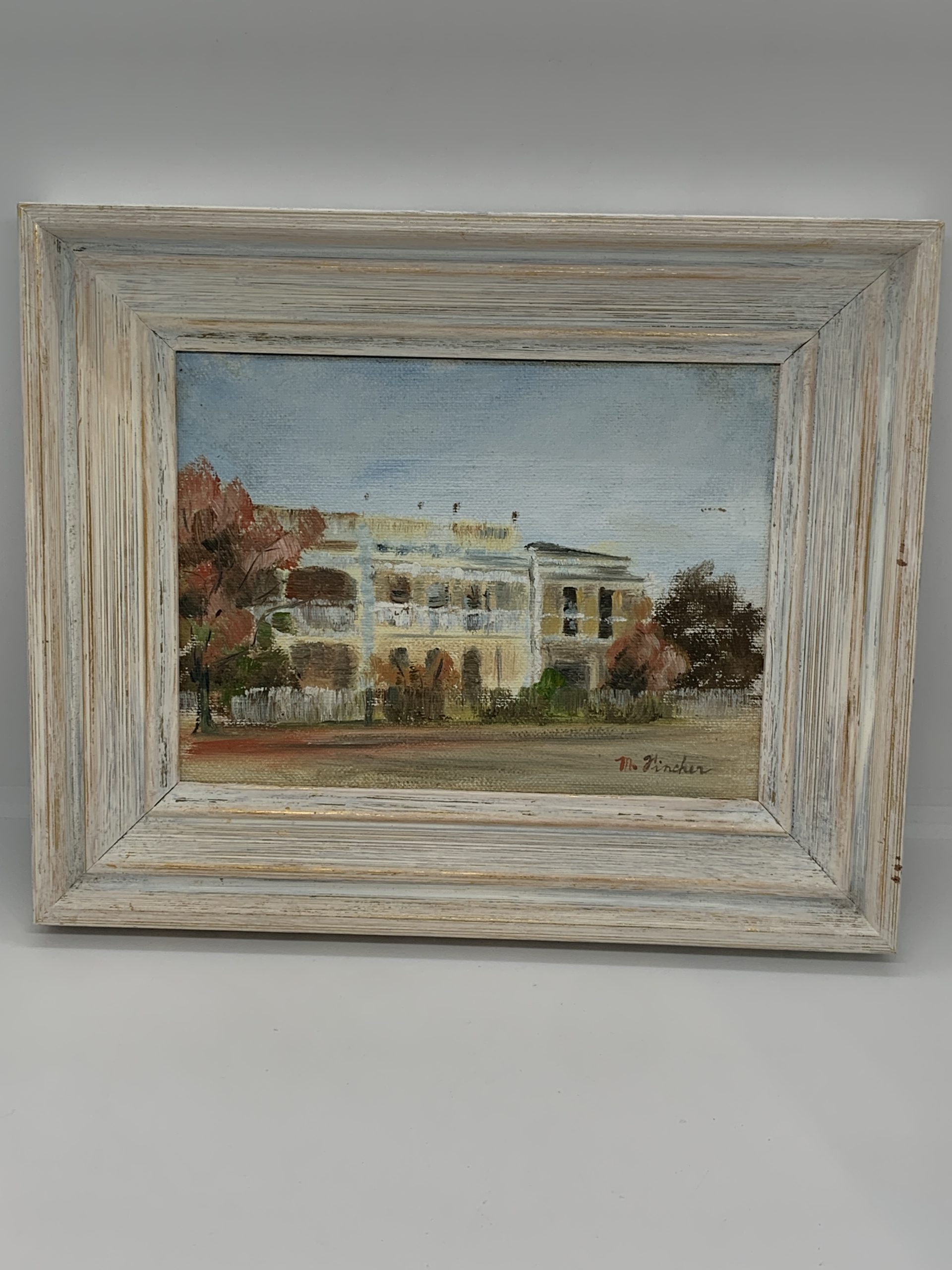 Oil Painting on Board of Terrace Houses signed lower right 20x15cm ...