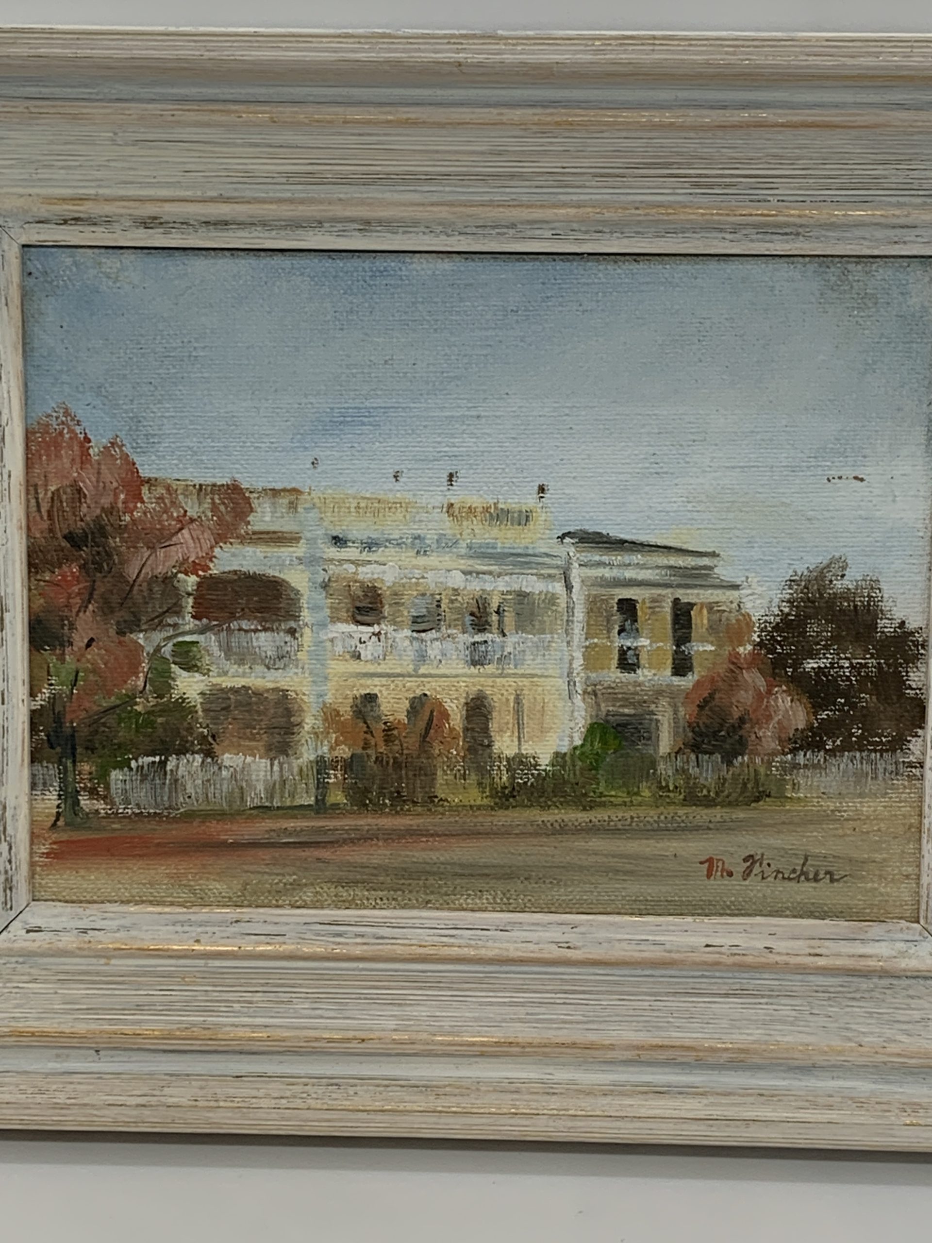 Oil Painting on Board of Terrace Houses signed lower right 20x15cm ...