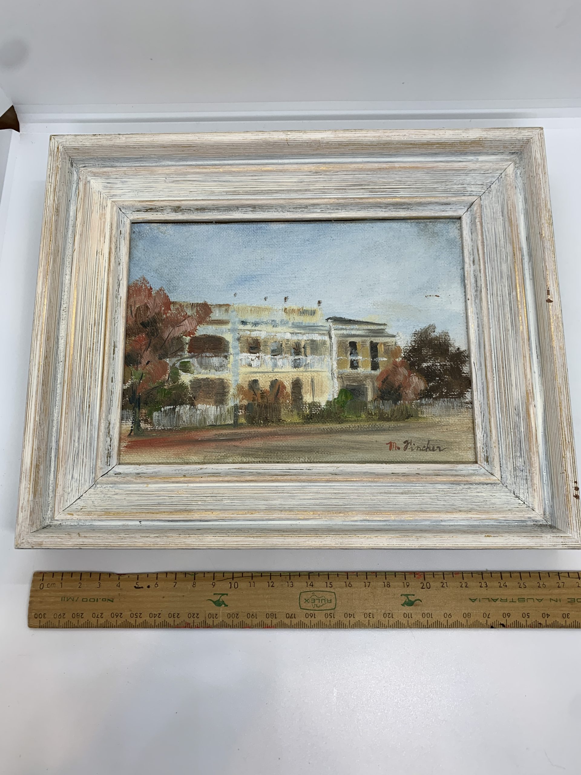 Oil Painting on Board of Terrace Houses signed lower right 20x15cm ...