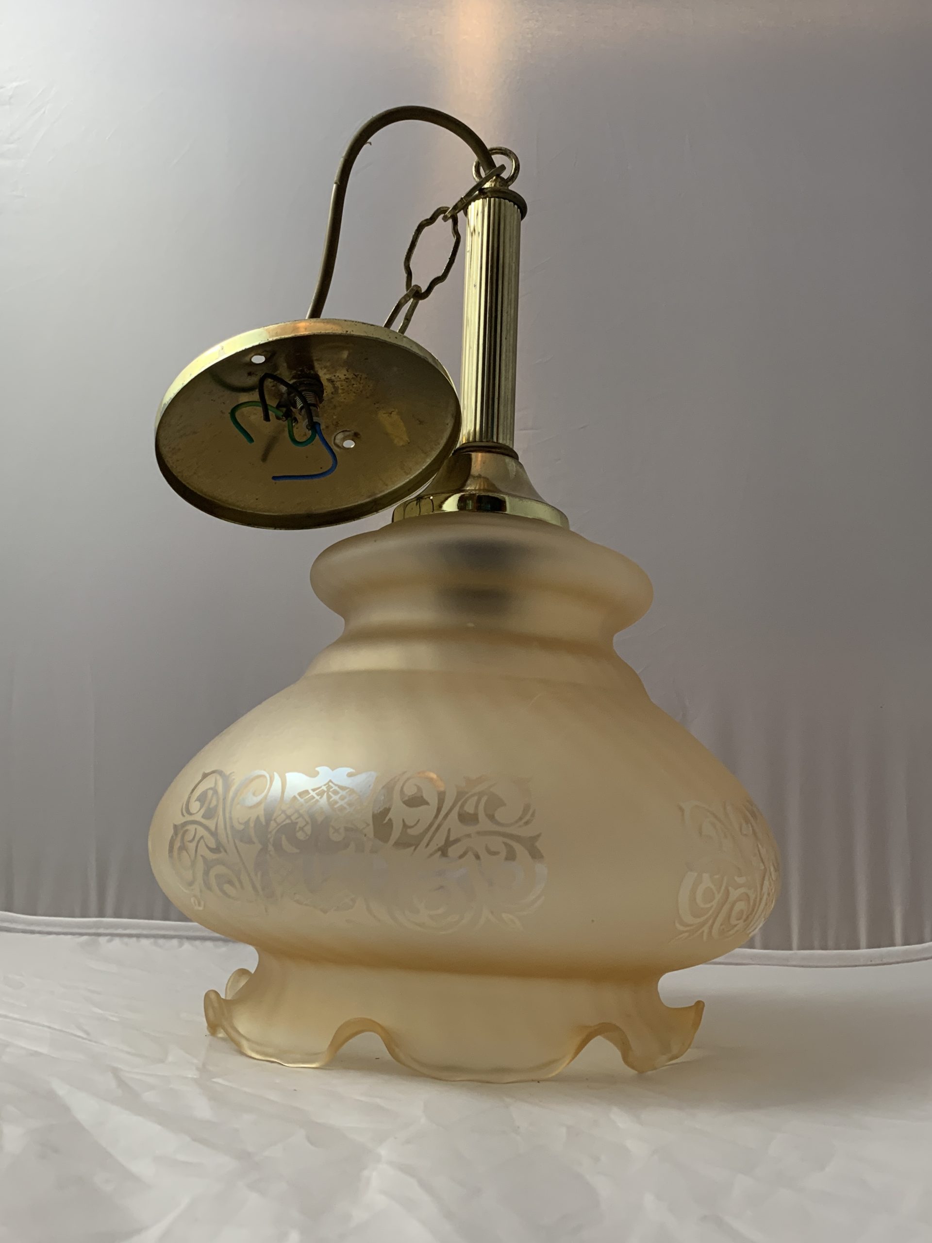 Vintage Pendant Light with Rod and Chain and all Electrical Fittings ...