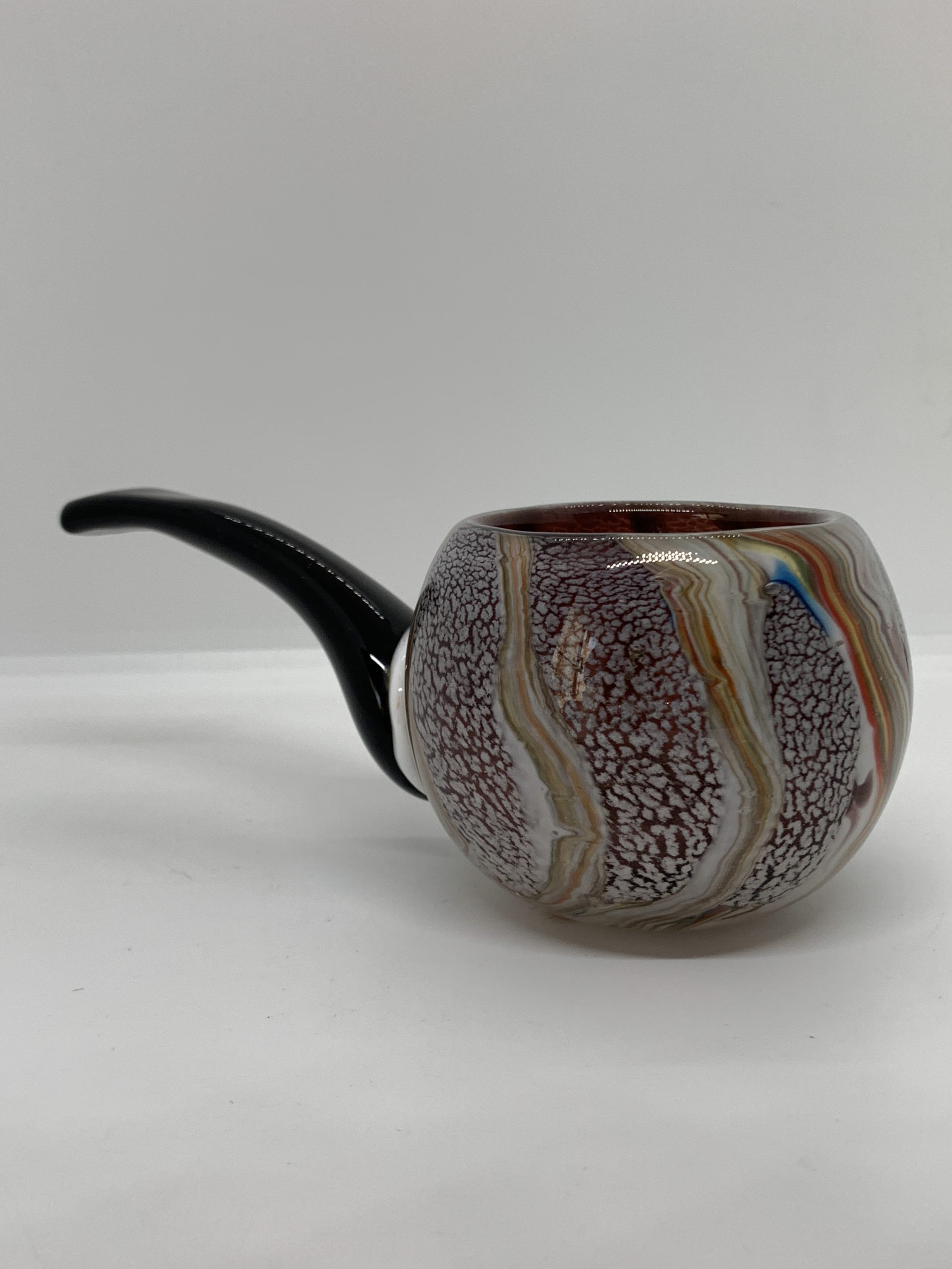 Vintage Colorful Art Glass Pipe Shaped Bowl (Ashtray) 10cm high ...