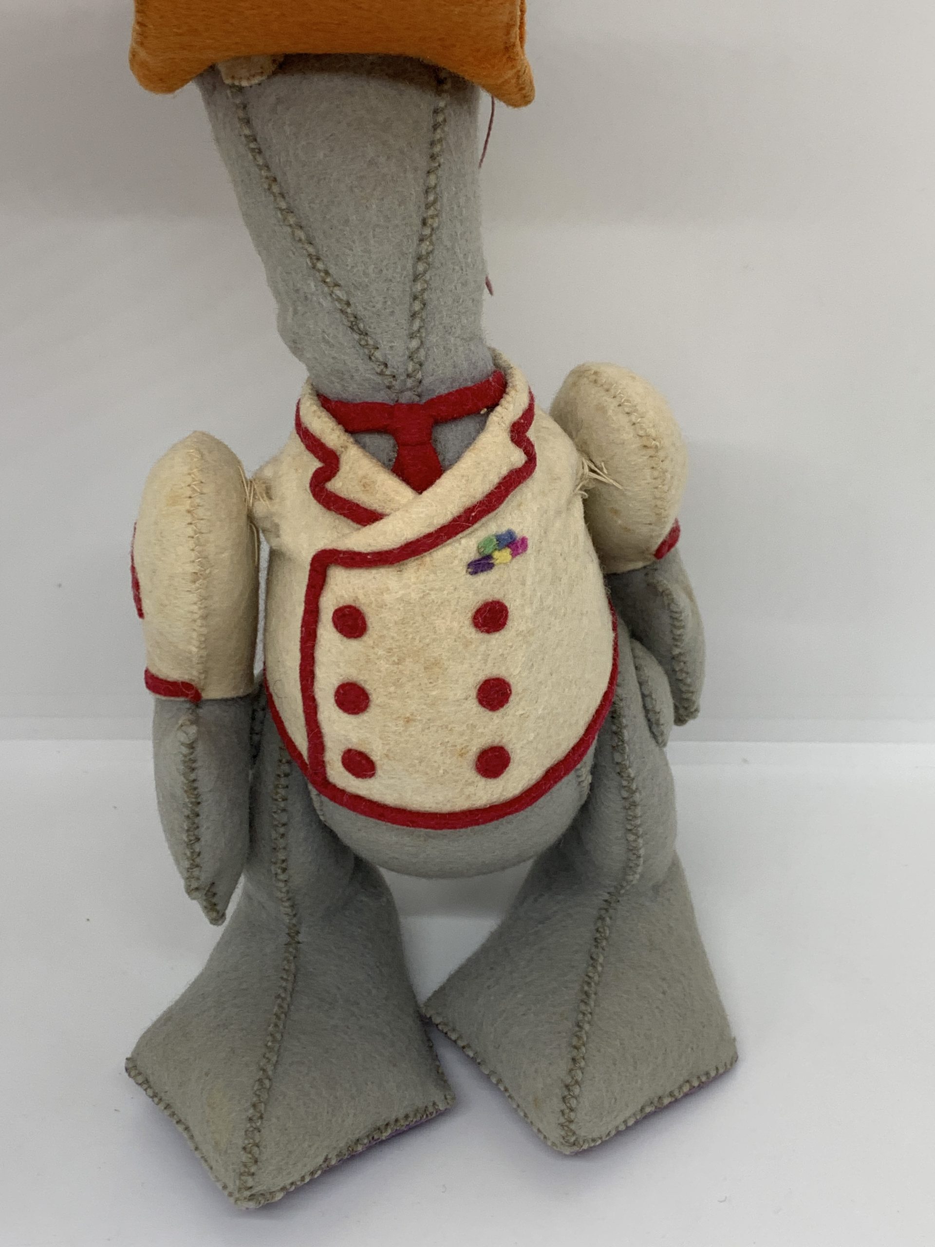 Vintage Handmade Felt Fabric Duck Doll in Navy Outfit 28cm high ...