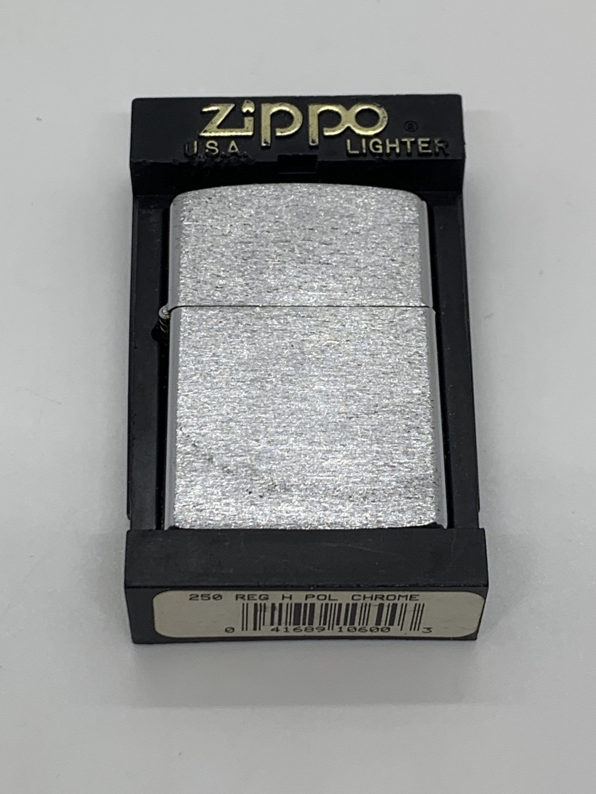Zippo Lighter in Box 250 reg Polished Chrome - Vintage Keepsakes