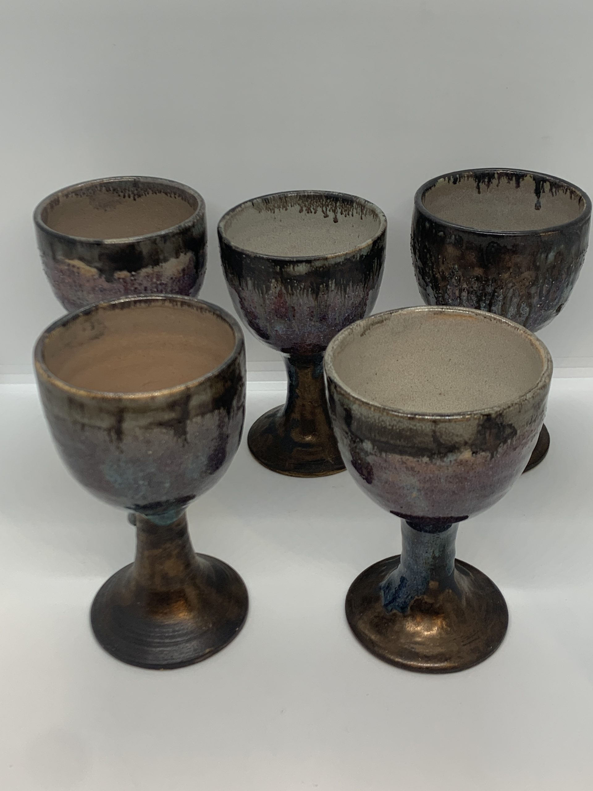 Beck Pottery Drip Glaze Goblet (EACH) - Vintage Keepsakes