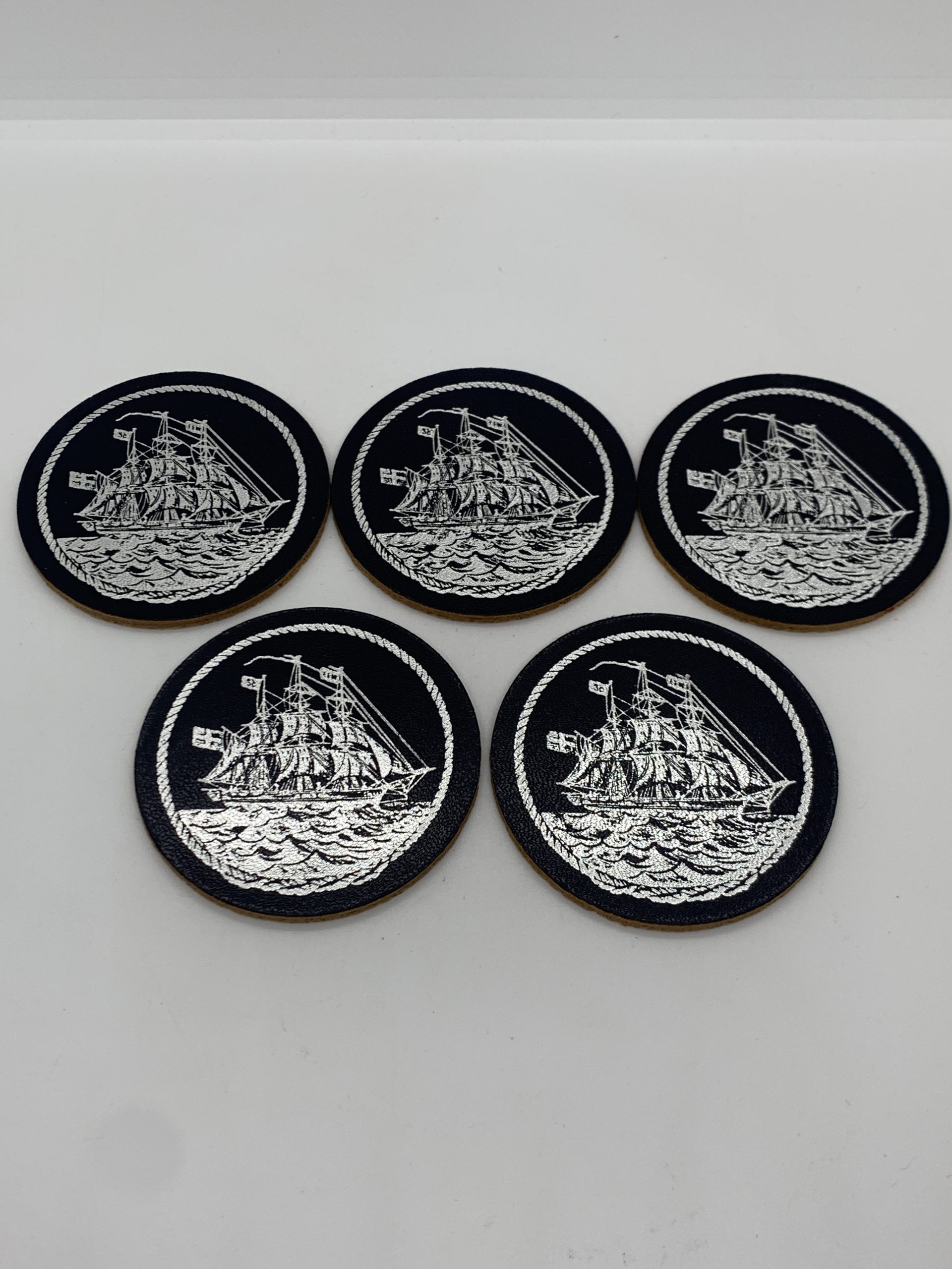 Design Philipp 5 x Black Nautical themed Coasters (Made in Sweden ...