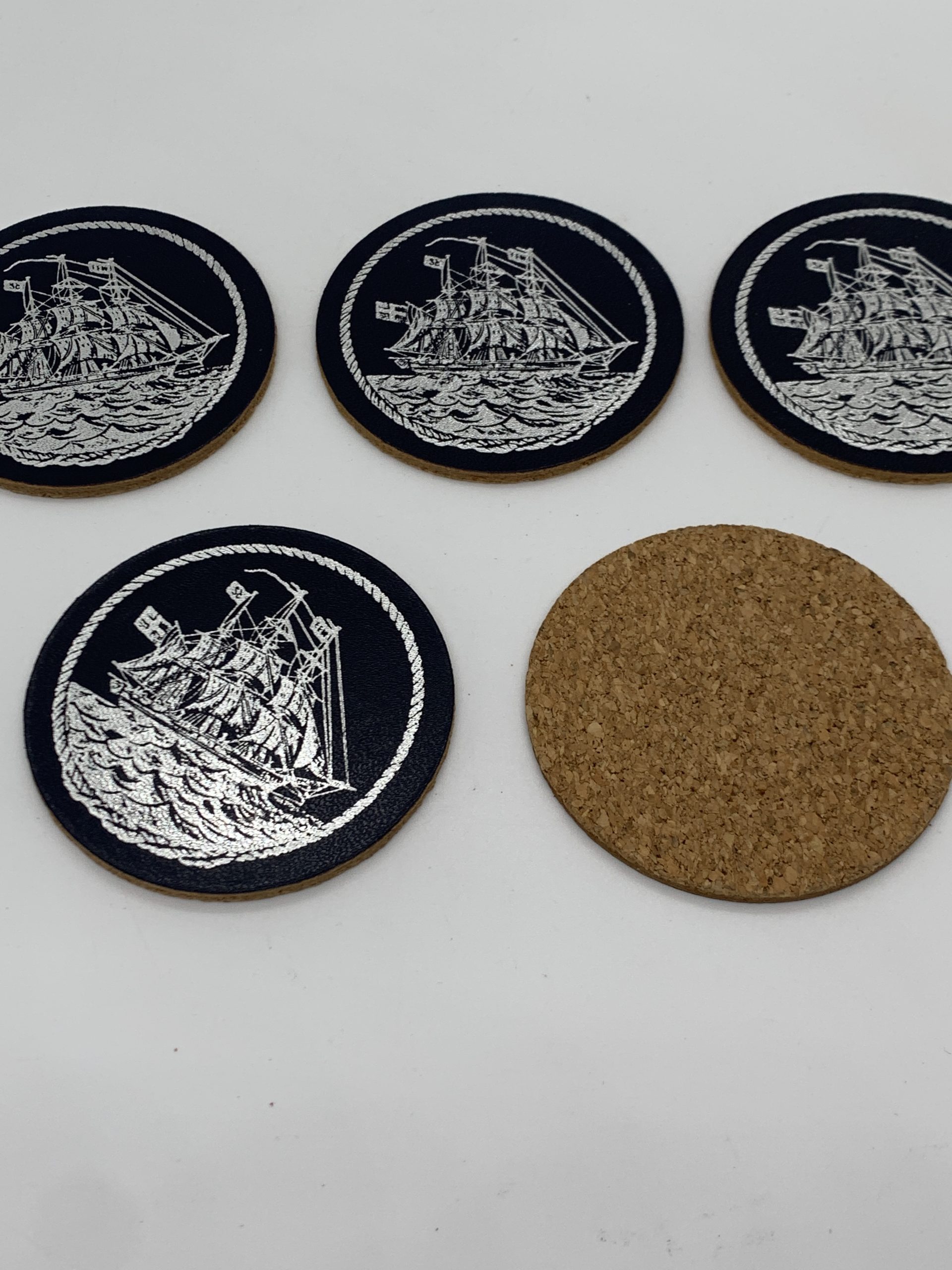 Design Philipp 5 x Black Nautical themed Coasters (Made in Sweden ...