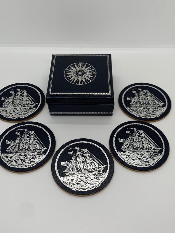 Design Philipp 5 x Black Nautical themed Coasters (Made in Sweden ...