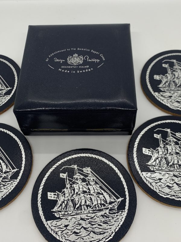 Design Philipp 5 x Black Nautical themed Coasters (Made in Sweden ...