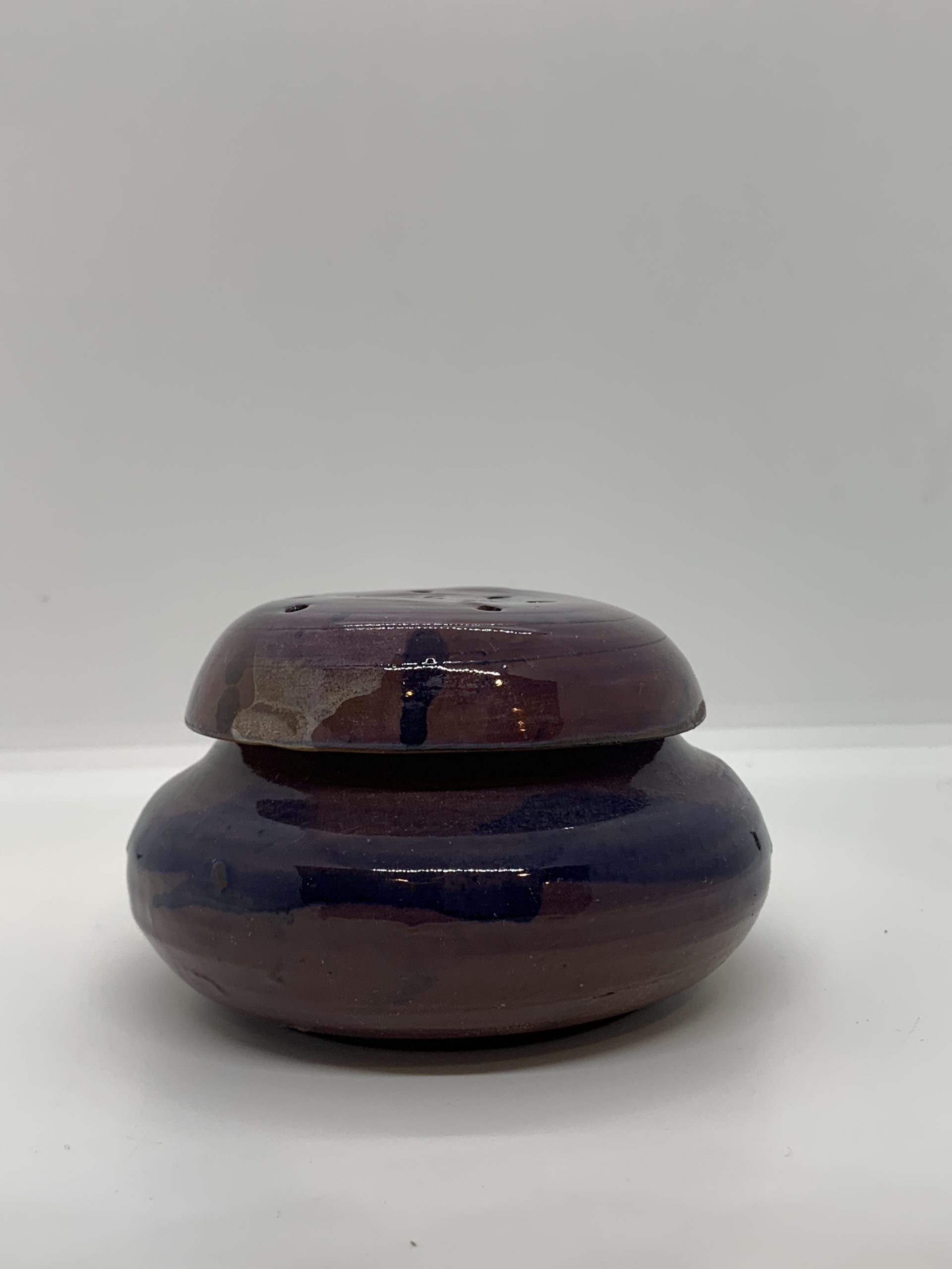 Small Purple Pot Pourri Pottery Container 6cm incised JH - Vintage ...