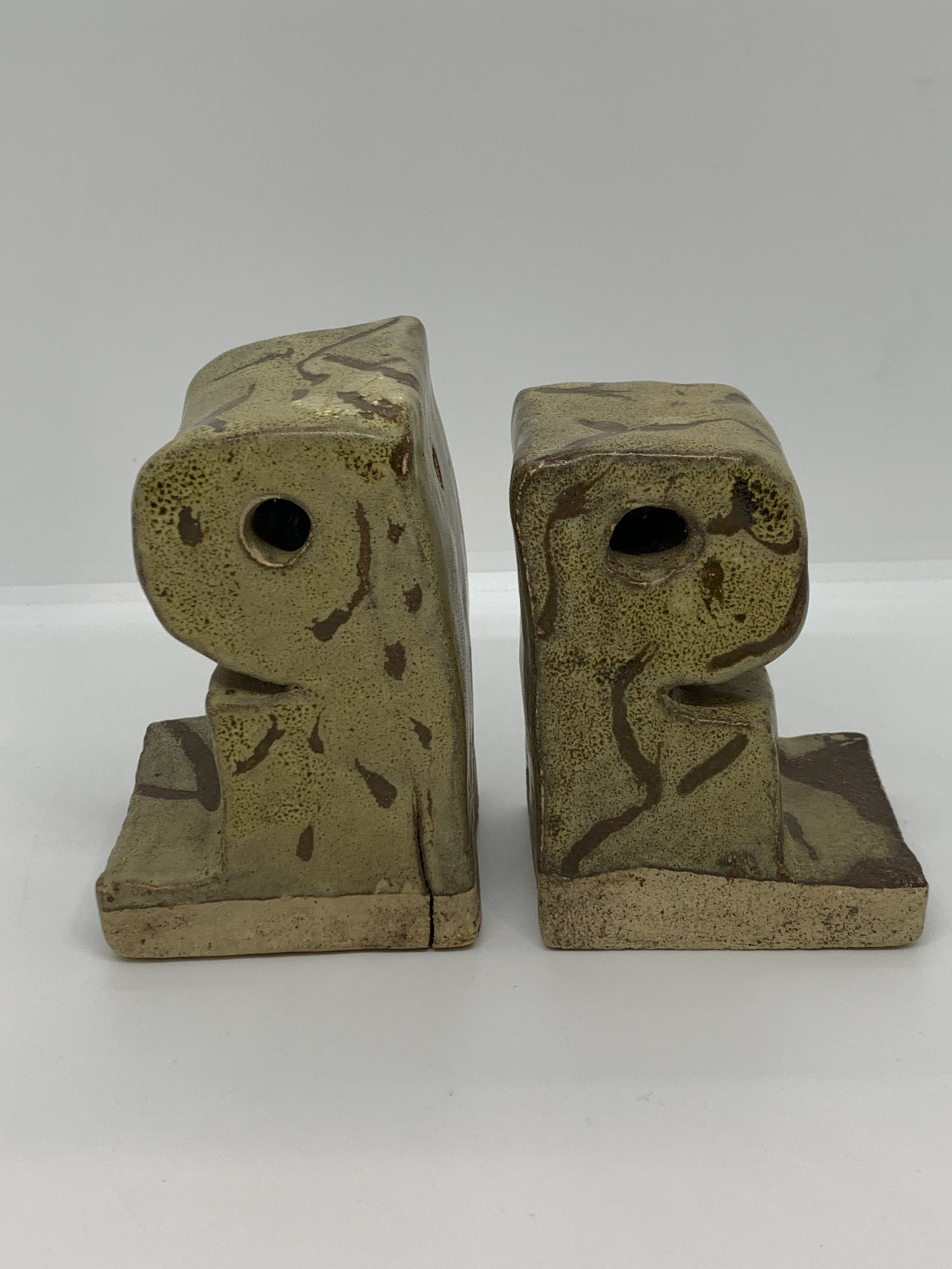 Pair of Abstract Bookends marked GH Mam (approx 22cm high) - Vintage ...