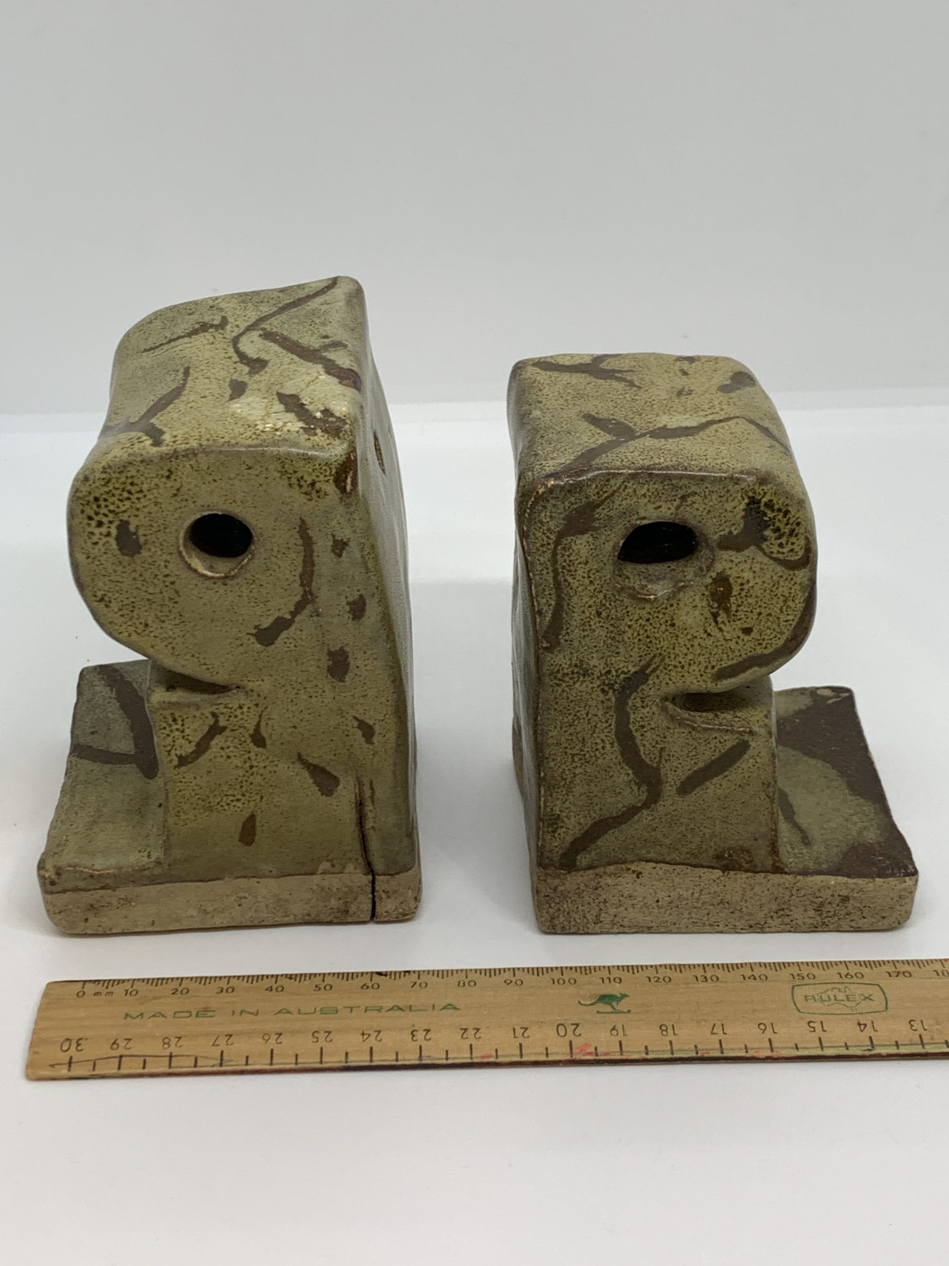 Pair of Abstract Bookends marked GH Mam (approx 22cm high) - Vintage ...