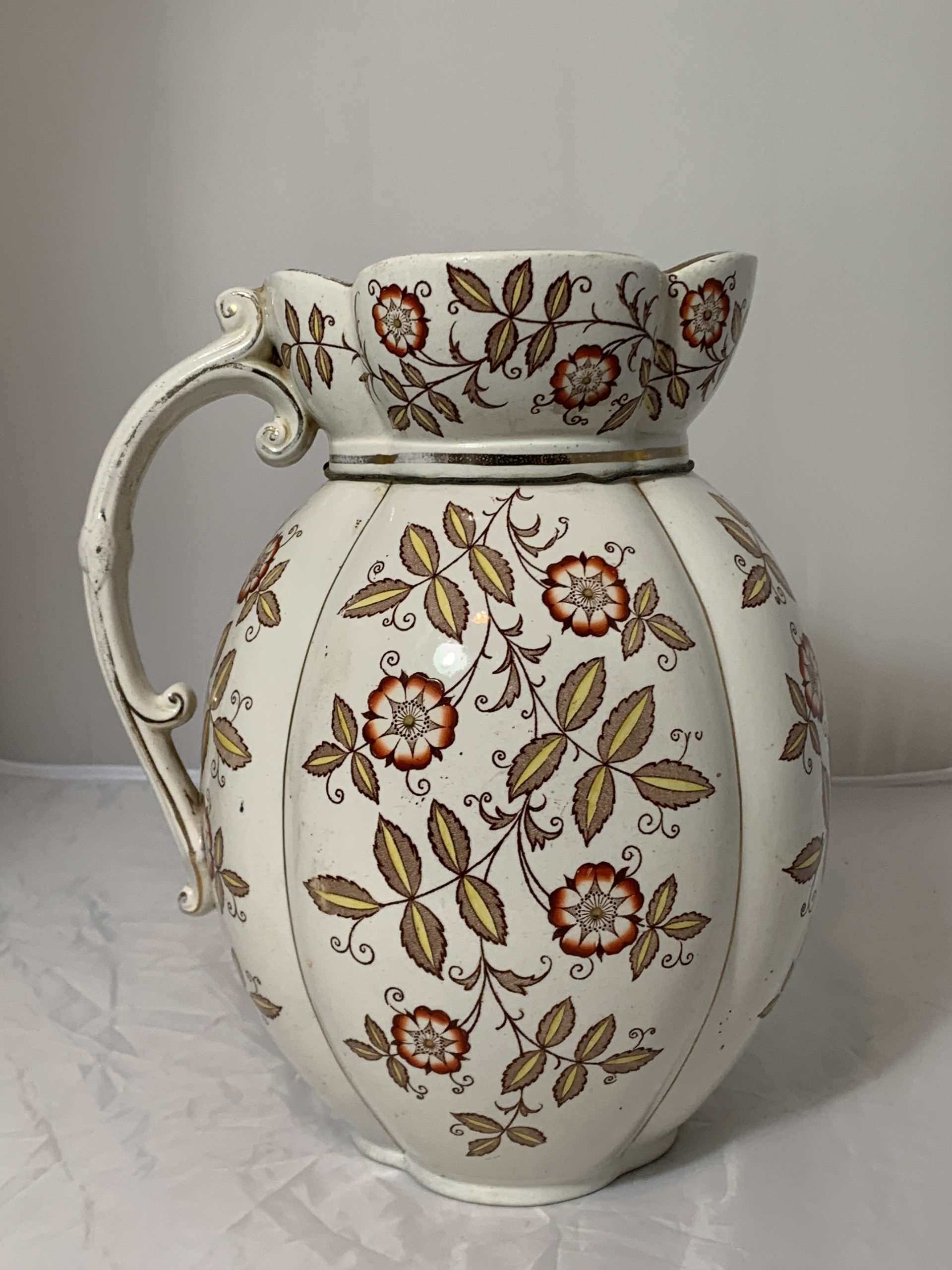 Large Ceramic Jug with Handle cracked reg no 103701 1632 29cm - Vintage ...
