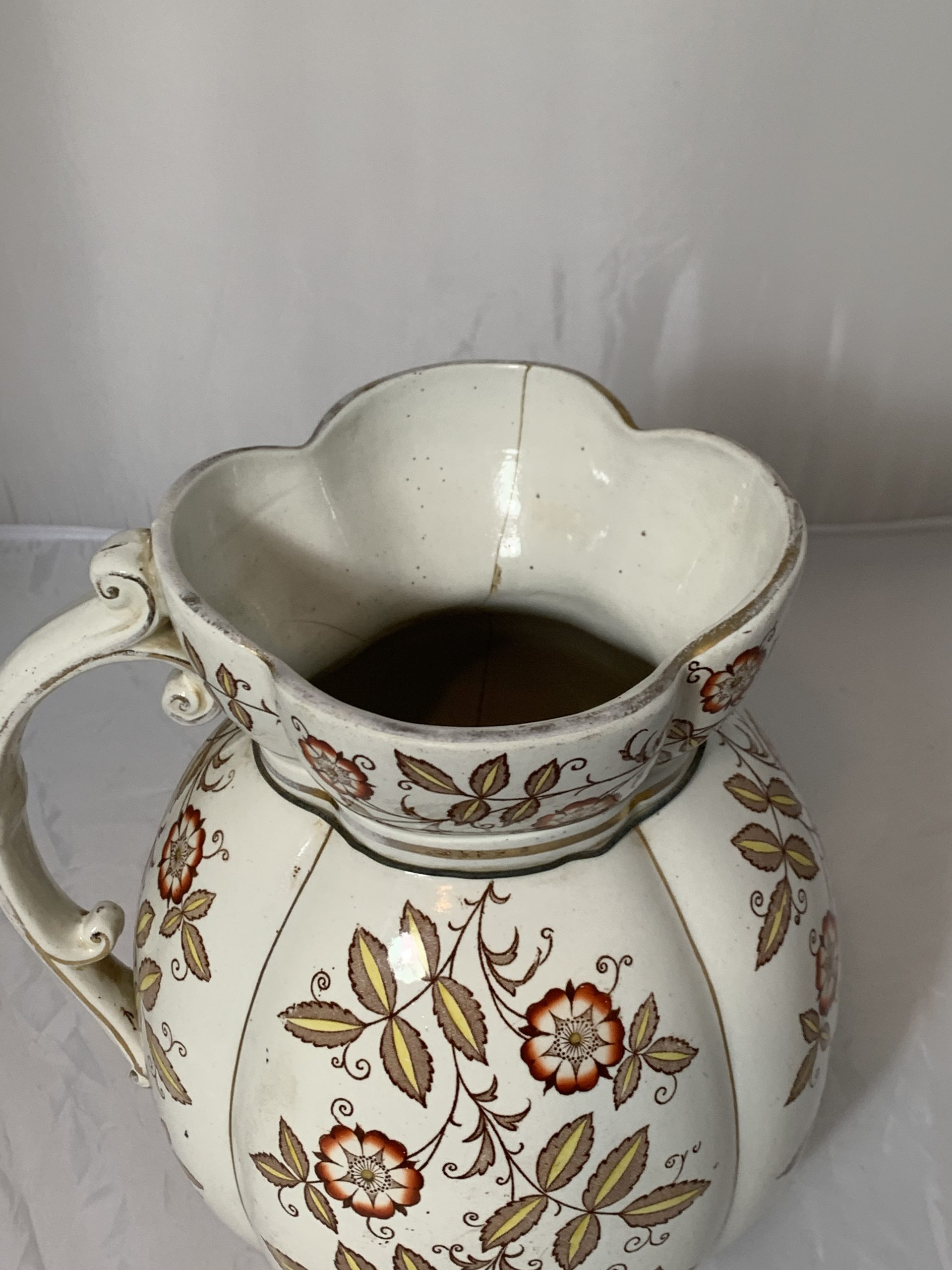 Large Ceramic Jug with Handle cracked reg no 103701 1632 29cm - Vintage ...