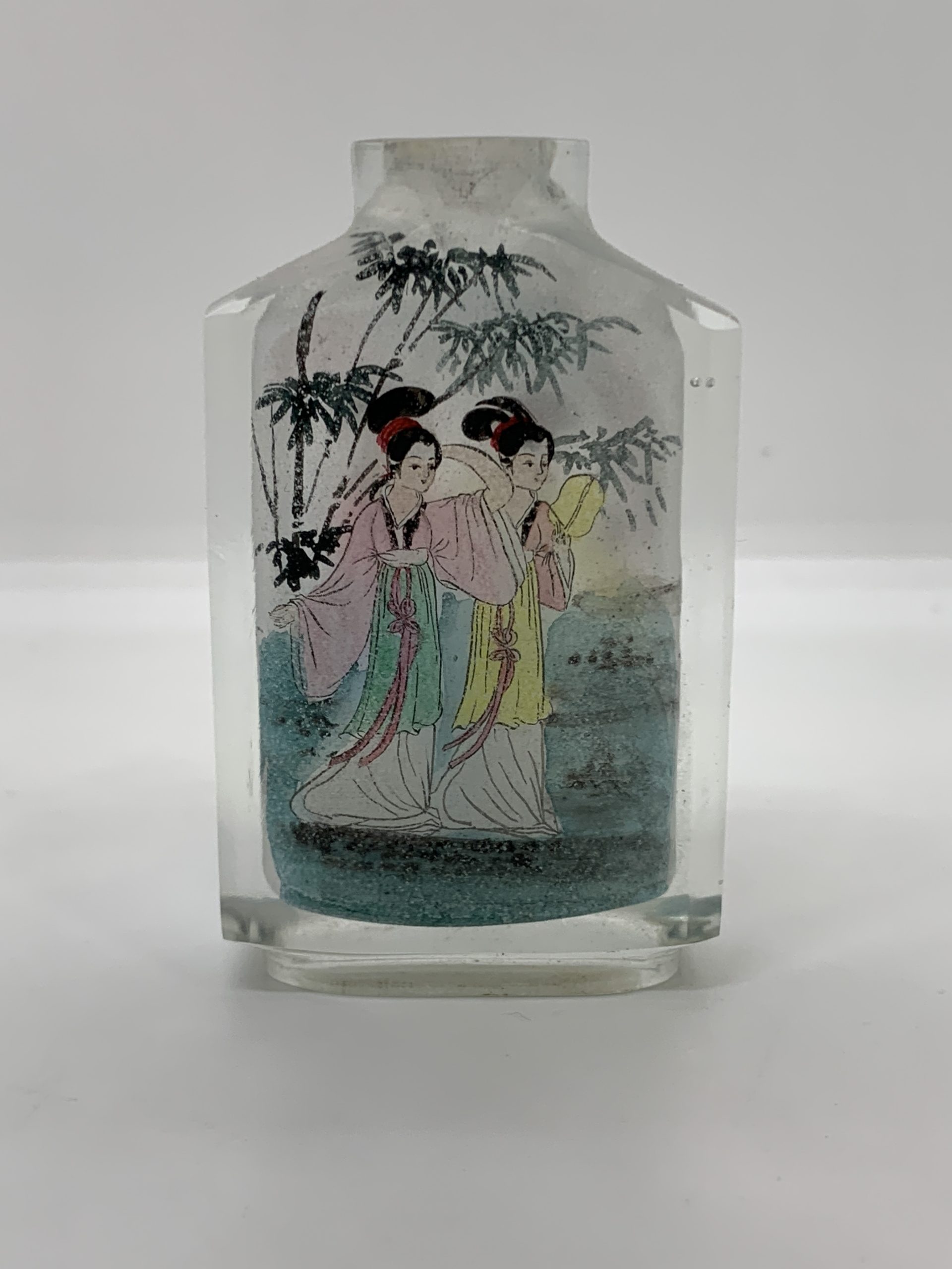 Hand Painted Chinese Snuff Bottle (inside painted) no lid - Vintage ...