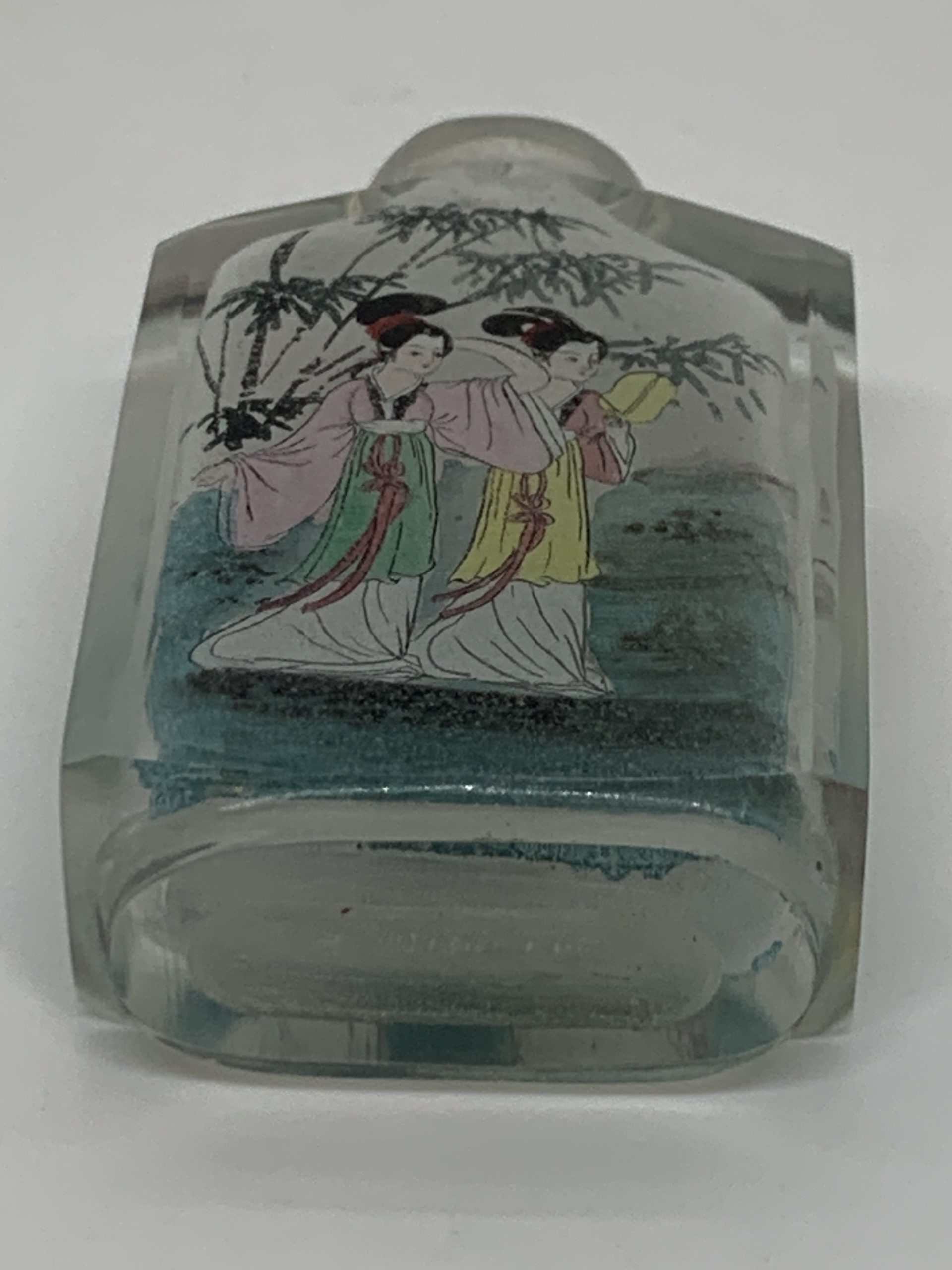 Hand Painted Chinese Snuff Bottle (inside painted) no lid - Vintage ...